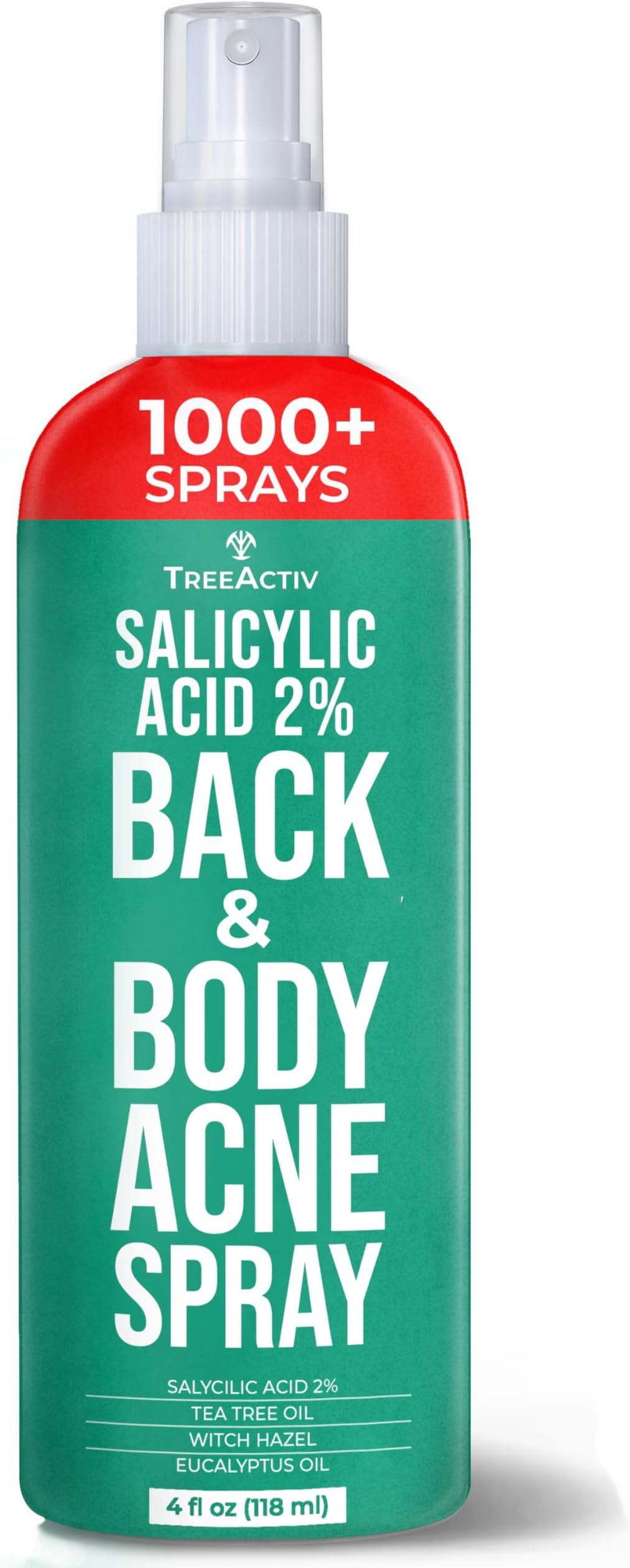 Amazon.com: TreeActiv Body Acne Treatment Spray 4 fl oz, 2% Salicylic ...