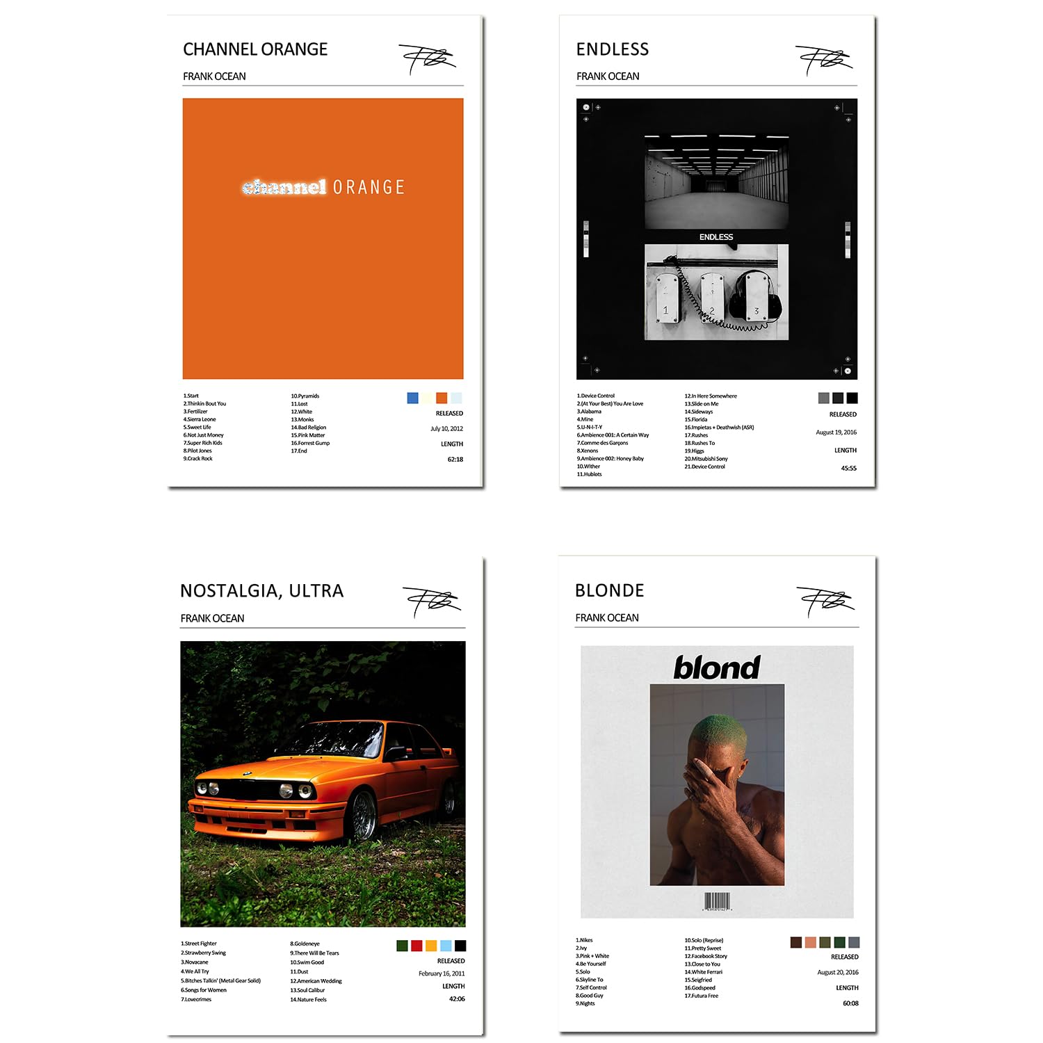 Amazon.com: HYDIK Frank Ocean Poster Album Cover Limited Edition ...