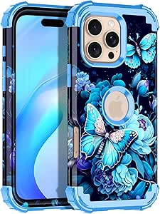 Amazon.com: Miqala for iPhone 16 Pro Max Case,Glow in The Dark Three Layer Heavy Duty Shockproof ...