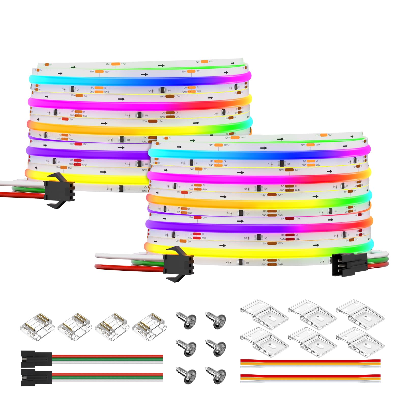 Amazon.com: BTF-LIGHTING FCOB WS2811 IC RGB COB LED Strip DC12V 720LED ...
