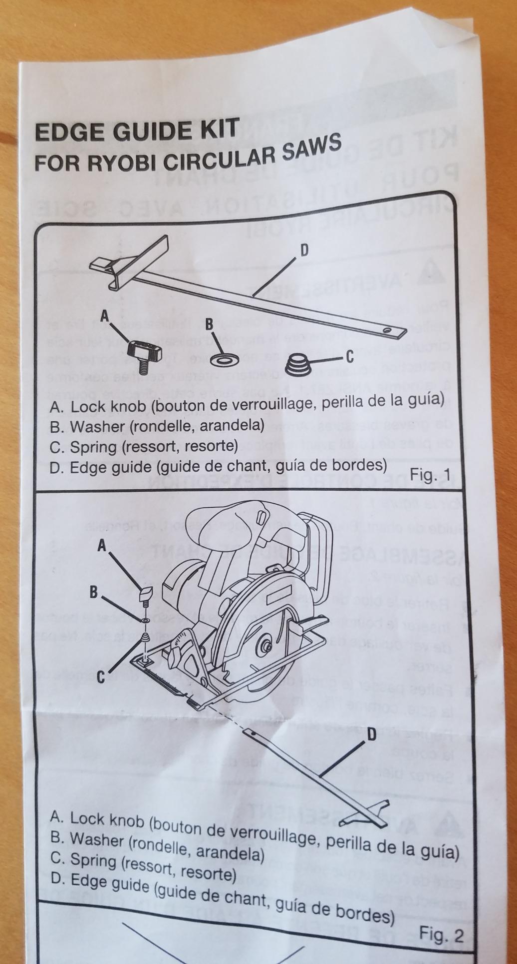 Amazon.com: RYOBI OEM 201985001 201985003 Ass'y Edge Guide : Tools ...