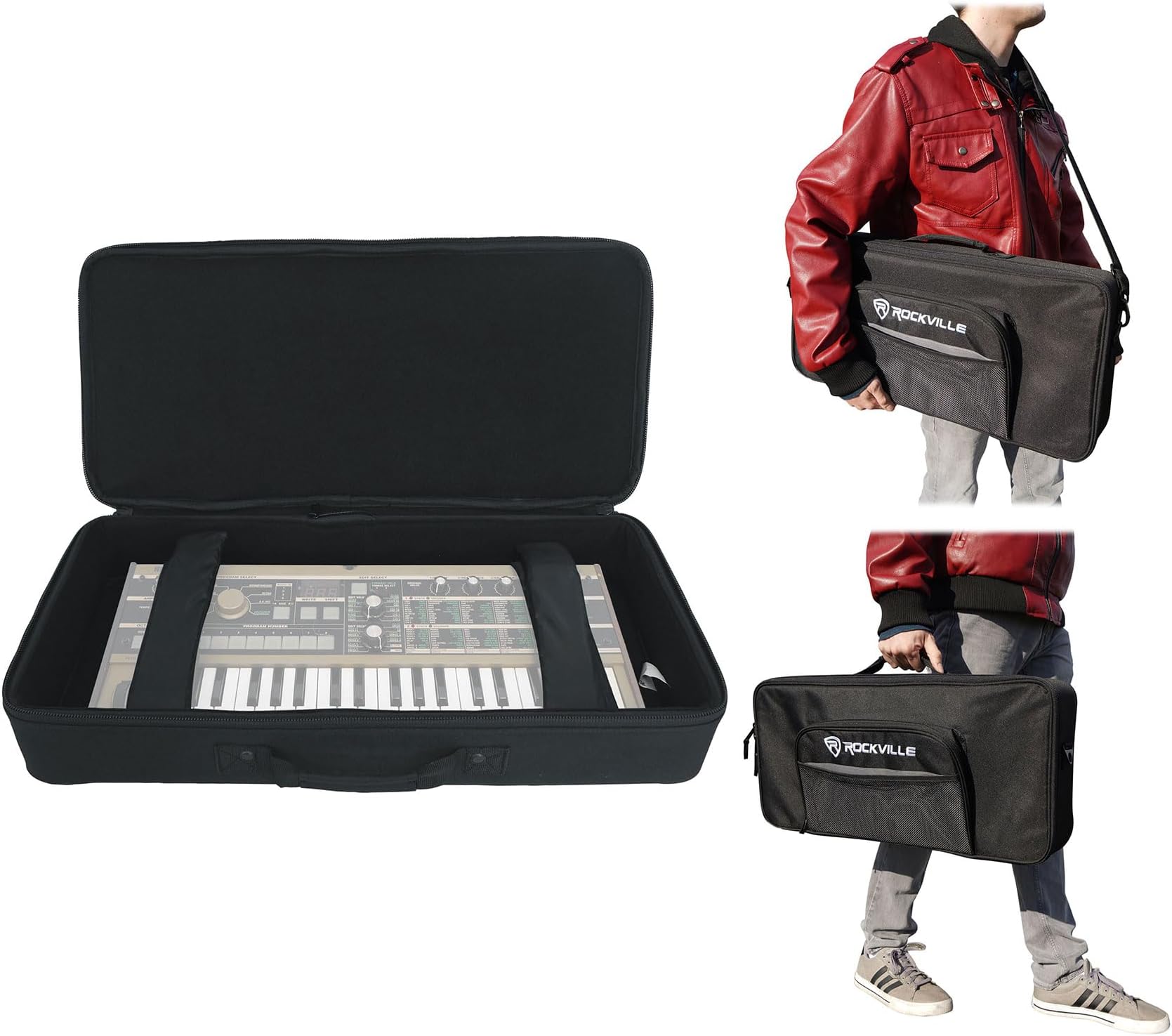 Amazon.com: Rockville KBFX2411 Padded 37-Key Keyboard MIDI Controller ...