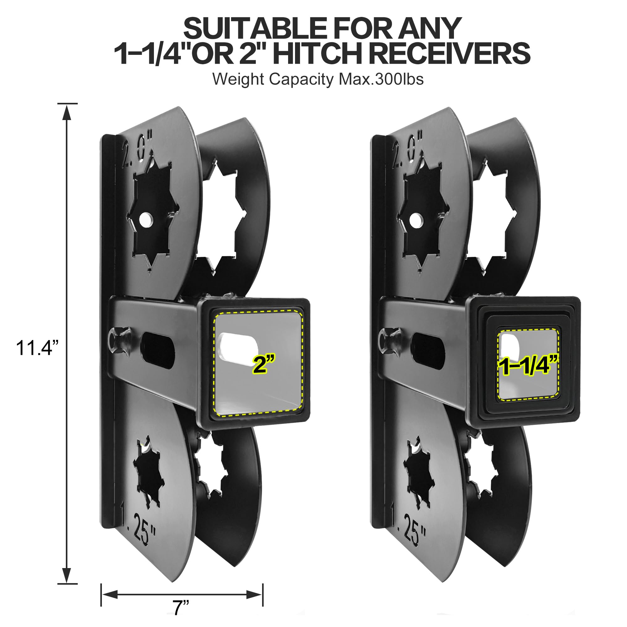 Snapklik.com : Heavy Duty Hitch Wall Mount For 1-1/4" And 2" Receiver ...