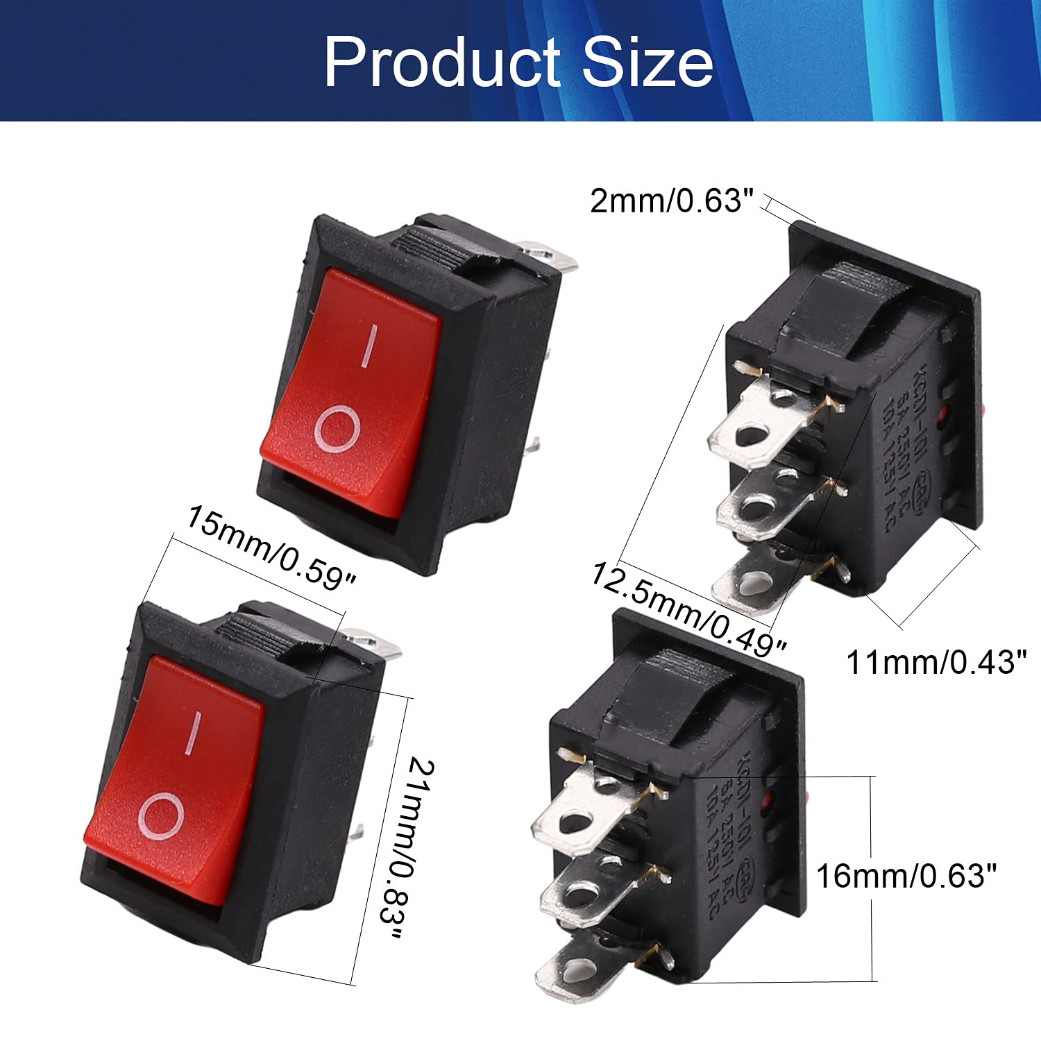 Snapklik.com : 5pcs On/Off Boat Rocker Switch Toggle Switch Snap AC ...