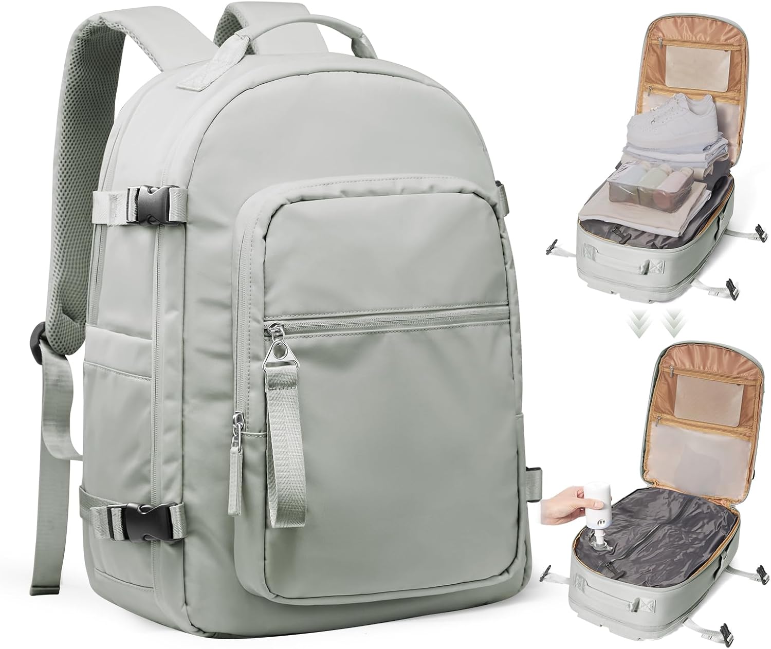 Amazon.com | coofay Vacuum Backpack Travel with Pump Vacpack Backpack ...