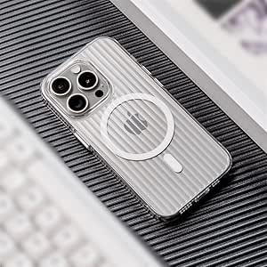Corrugated Pattern HD Transparent Hard PC Case for iPhone 16 15 14 13 ...