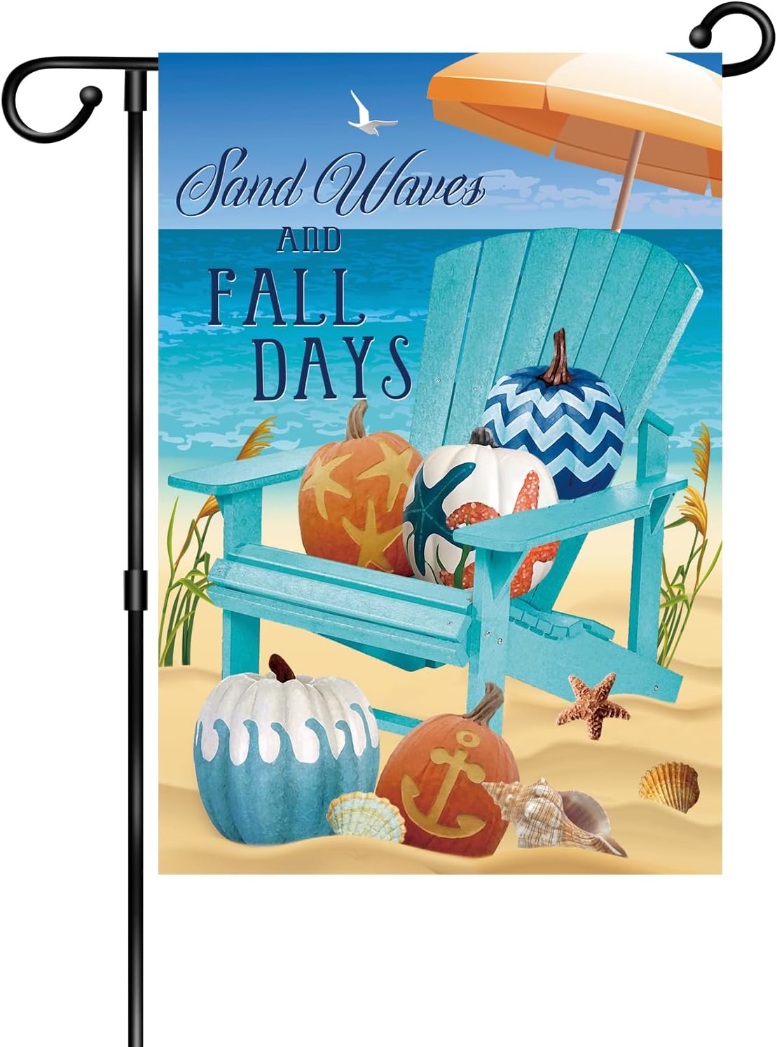 Amazon.com : DLZDN Fall Beach Garden Flag Thanksgiving Pumpkin Garden ...