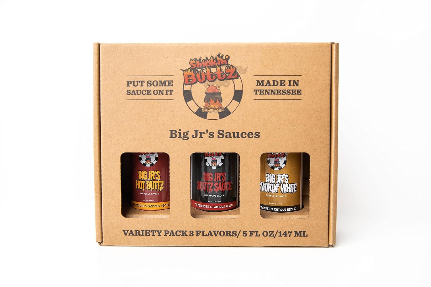 Amazon.com : Big Jr’s Sauces Hot Sauce Variety Pack with 3 Flavors ...