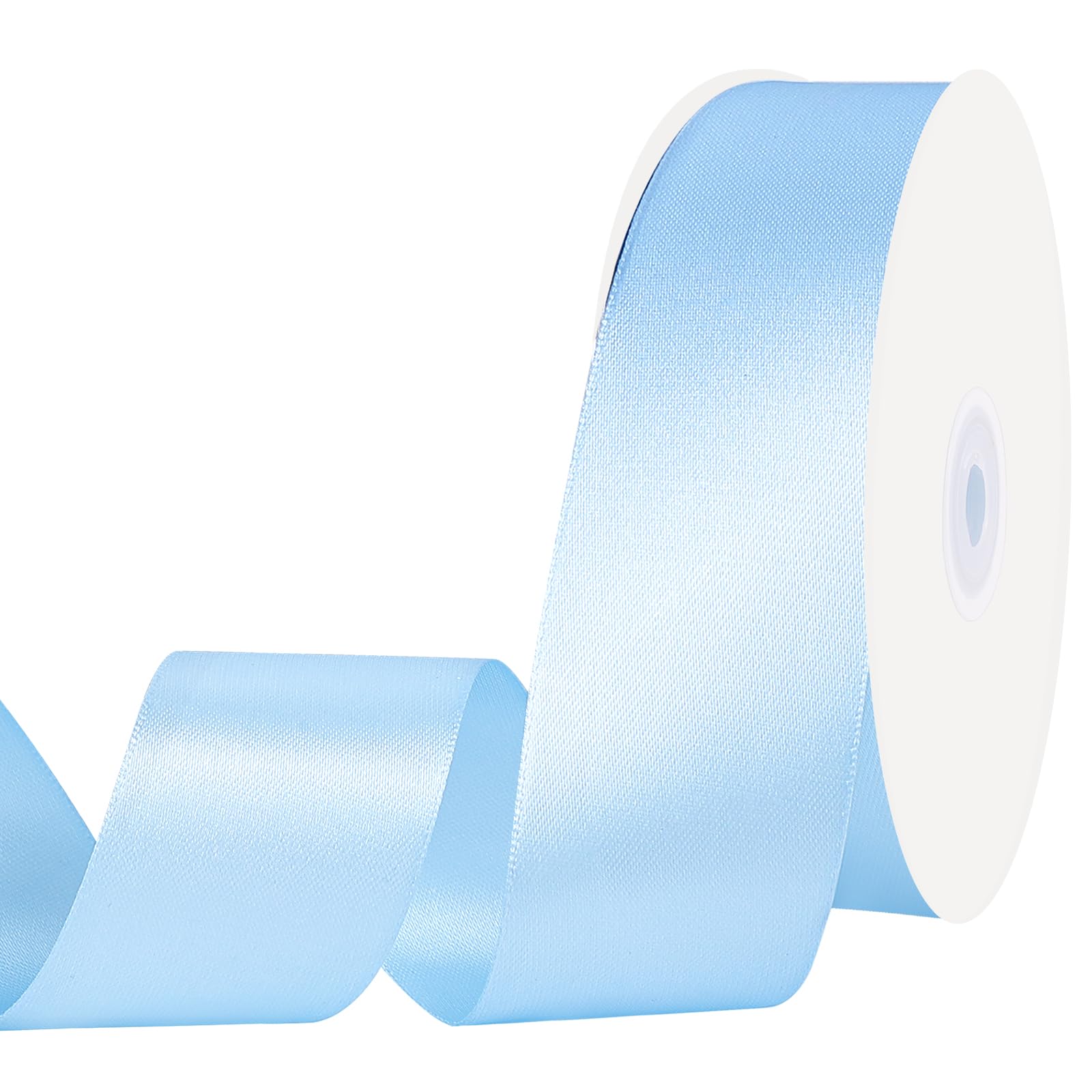 Snapklik.com : Double Faced Blue Ribbon, 60 Yards 1 1/2 Inch Light Blue ...
