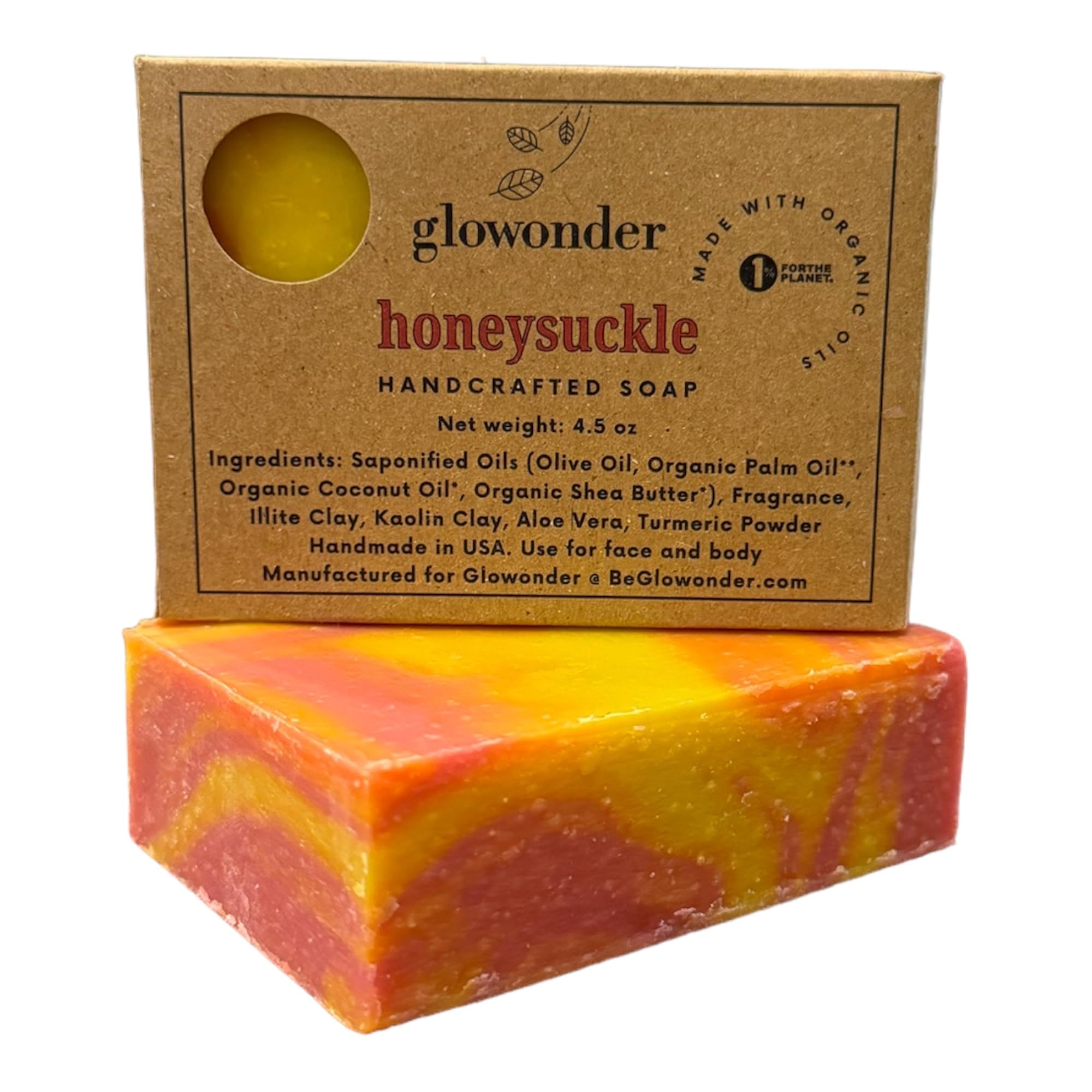 Amazon.com : Glowonder 1 Pack Honeysuckle Handmade Organic Bar Soap for ...