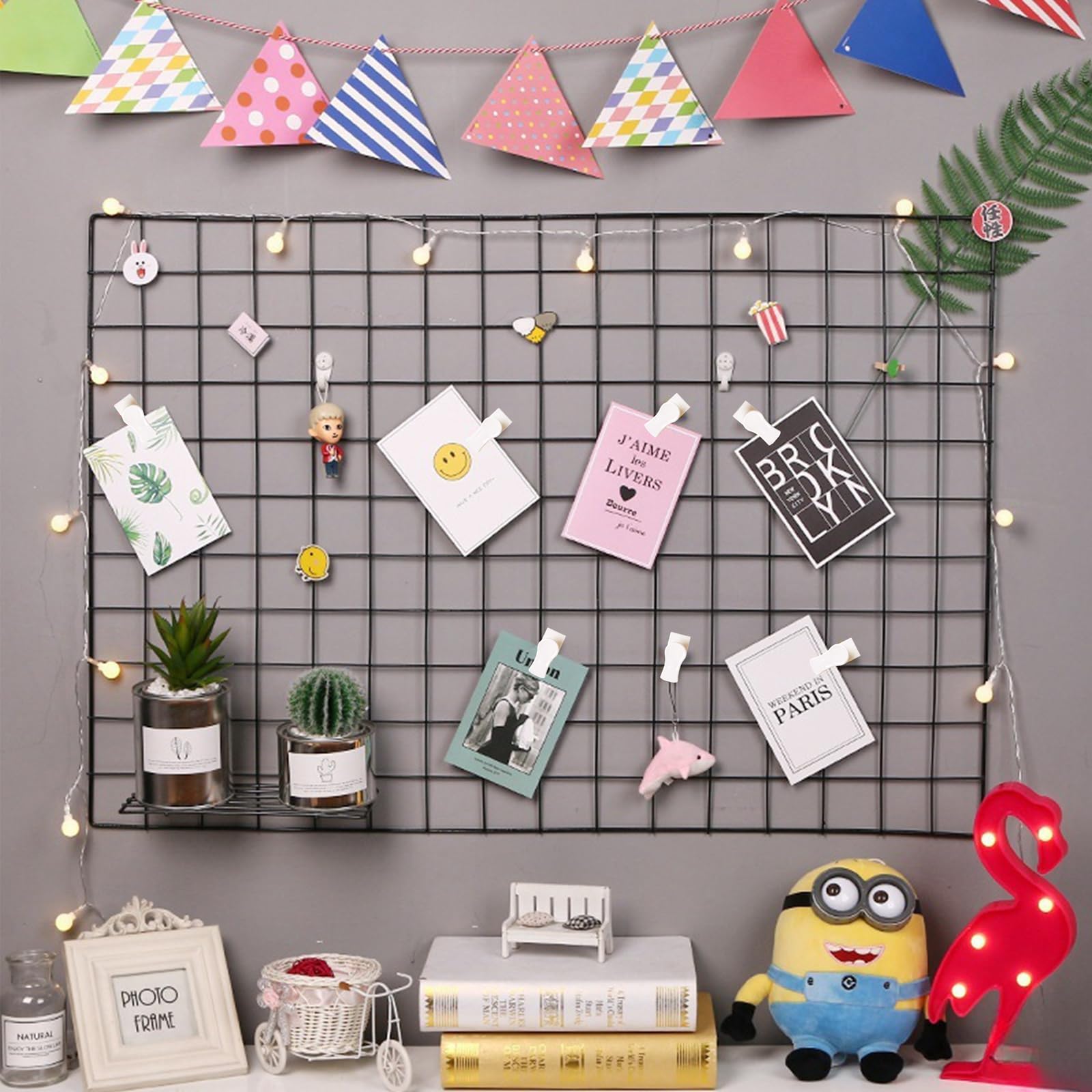 Snapklik.com : 16 PCS Grid Wall Hook Clips, Hanging Grid Wall Sign ...