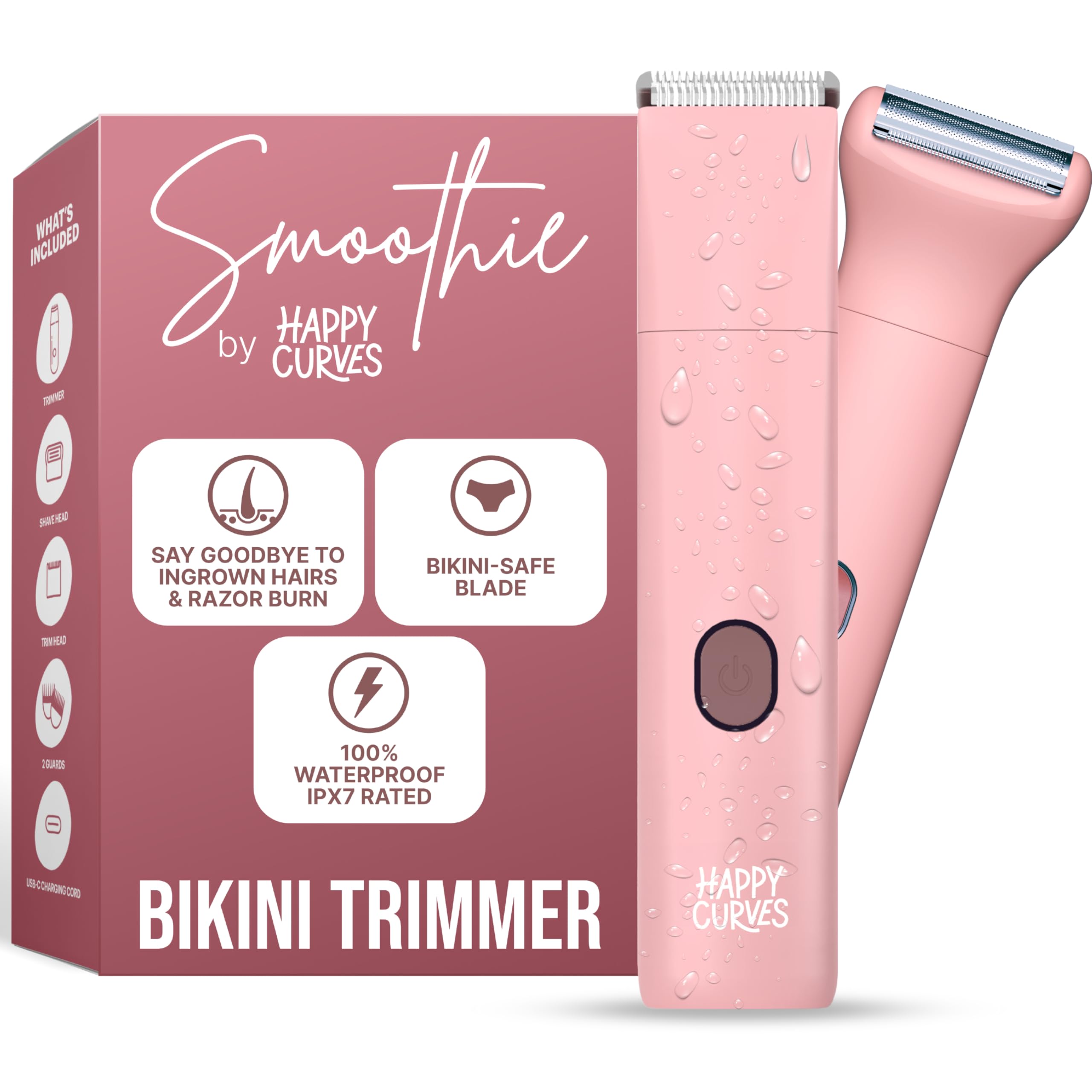 HAPPY CURVES Smoothie Bikini Trimmer - Electric Razor for Women ...