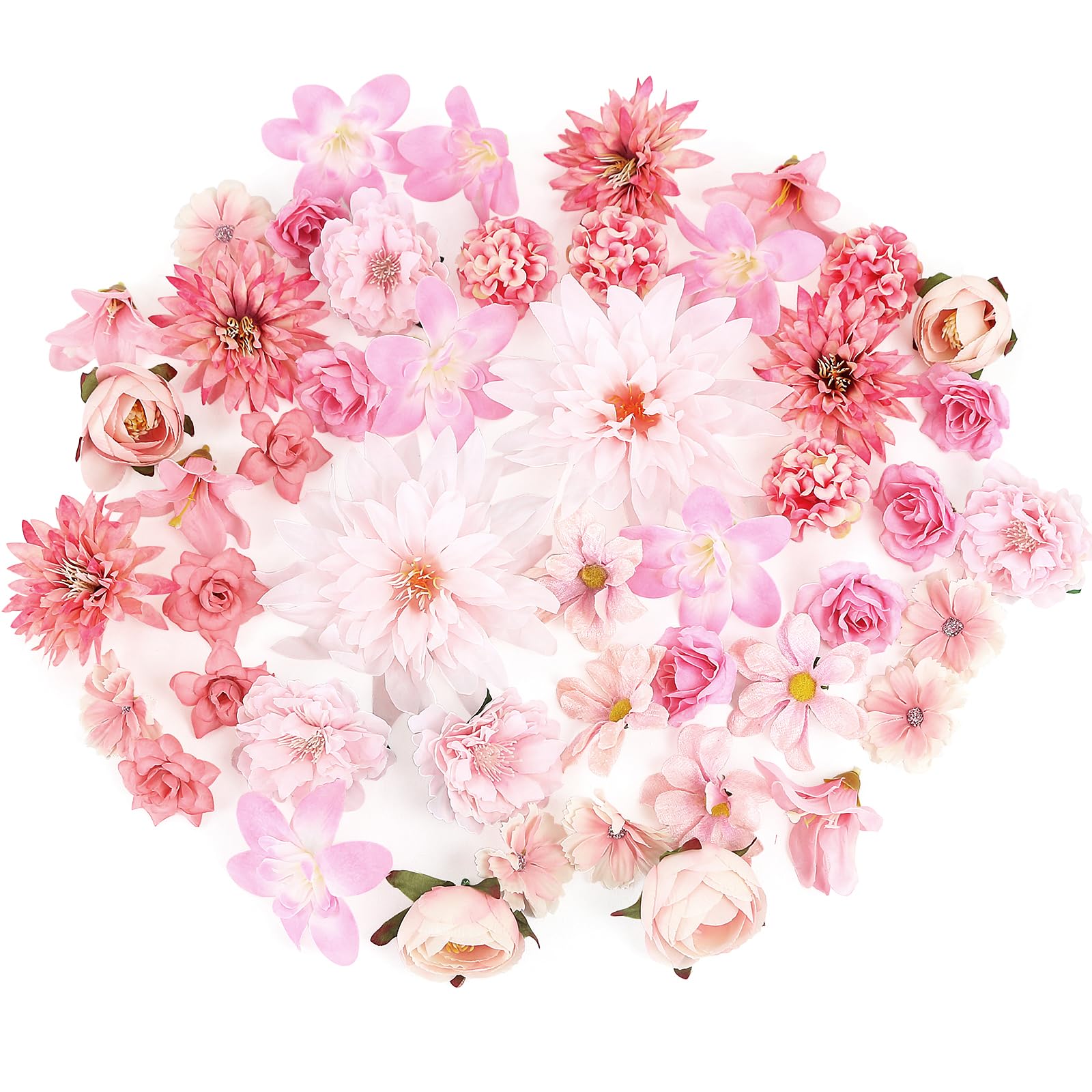 Amazon.com: LACGO 48 PCS Fake Flowers Heads - Artificial Flower Heads ...