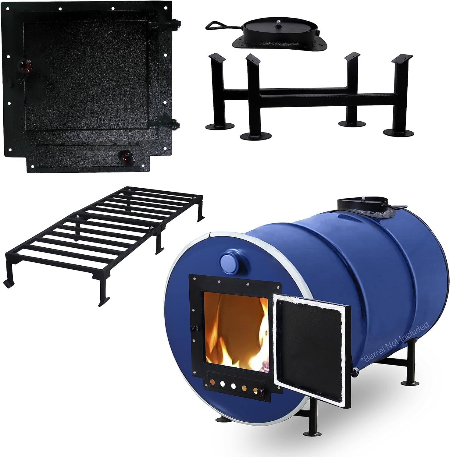 Amazon.com: Sonret Barrel wood Stove Kit – Perfect For 30-55 Gallon ...