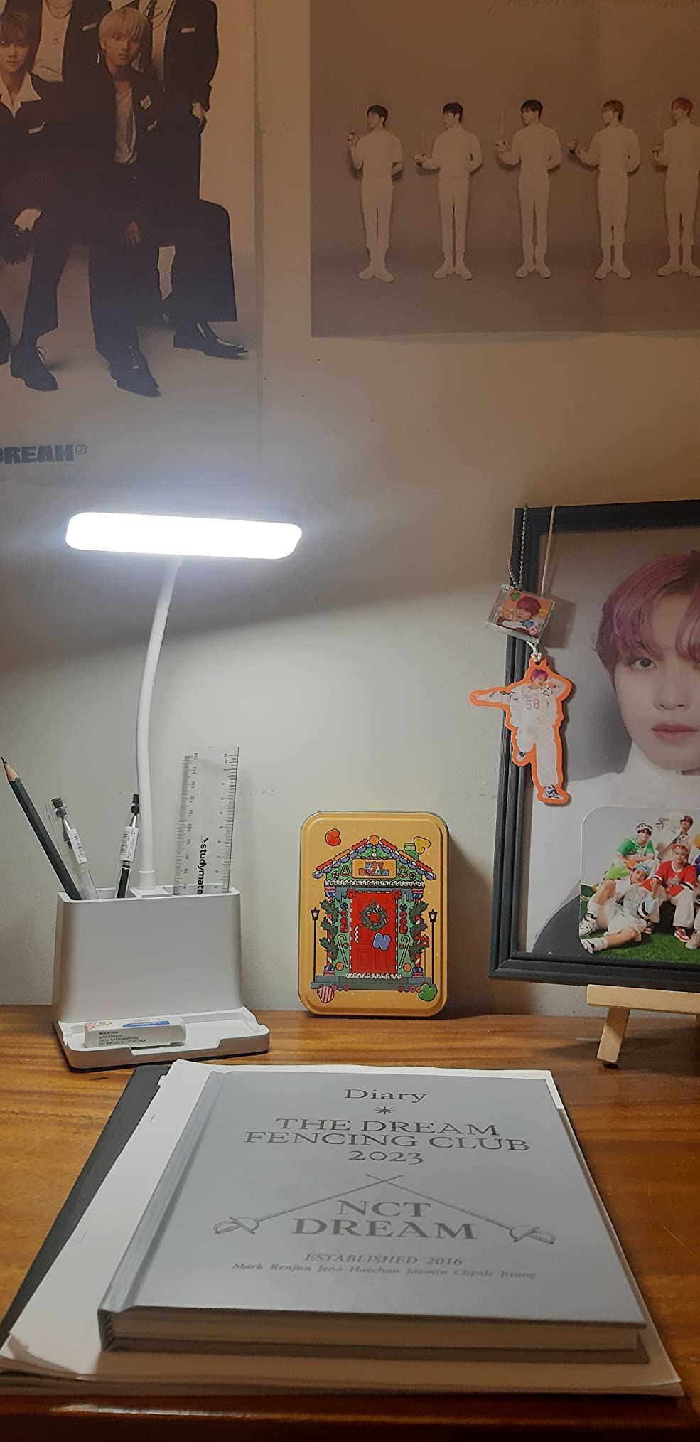 Youker Desk Lamp 3 Colors LED Table Light with Pen Holder Stepless ...