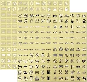 144 Clear Transparent Decal Black and White Stickers Rocker Switch ...