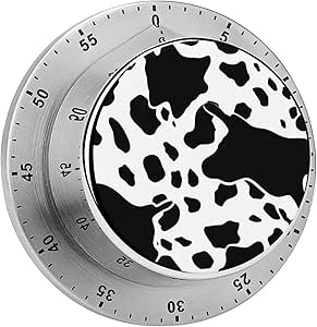 Amazon.com: Black and White Cow Print Magnetic Timer Manual Kitchen ...