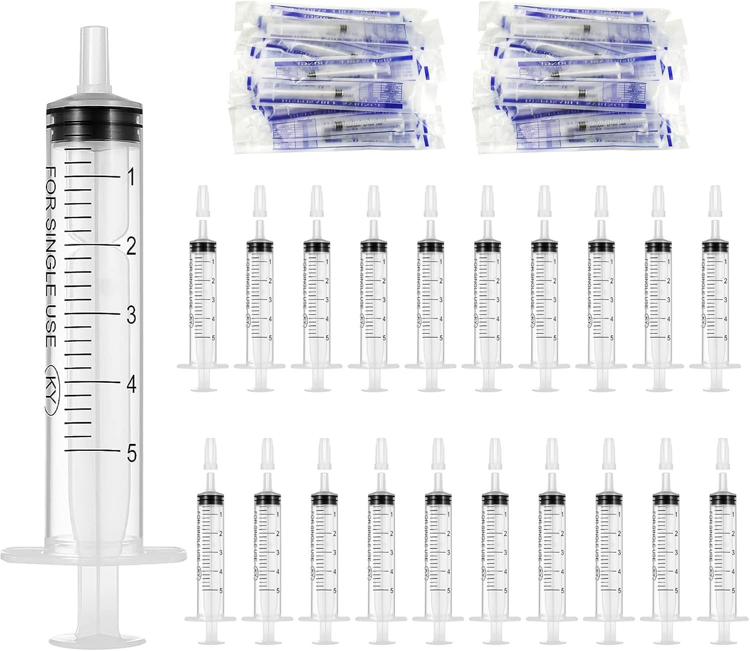 5ml Syringes without Needle 20 PCS Syringe Reusable Plastic Syringe 5ml ...