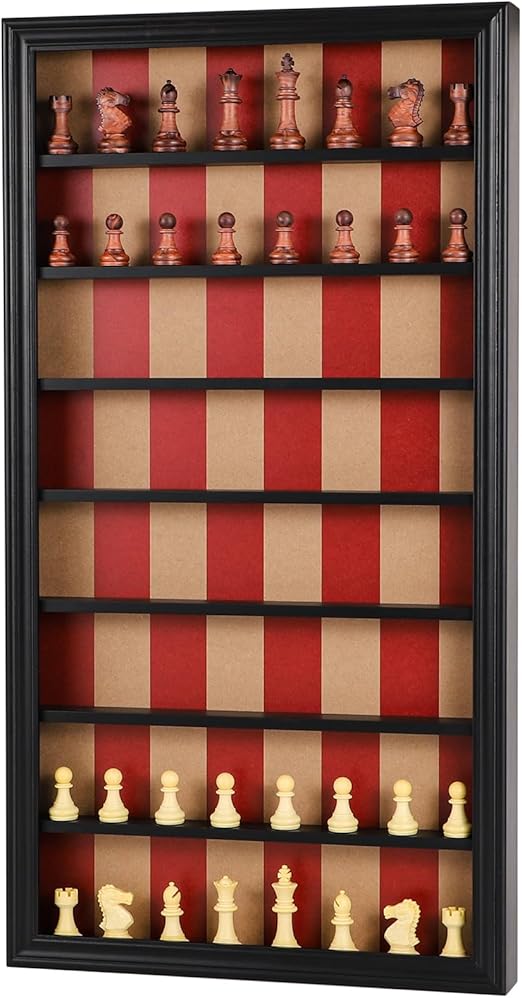 Amazon.com: Grhonior Wall Mount Chess Board Game Wooden Giant Chess ...