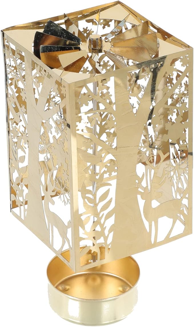 Luxshiny Rotary Candle Holder Spinning Candleholder, Metal Rotating Tea ...