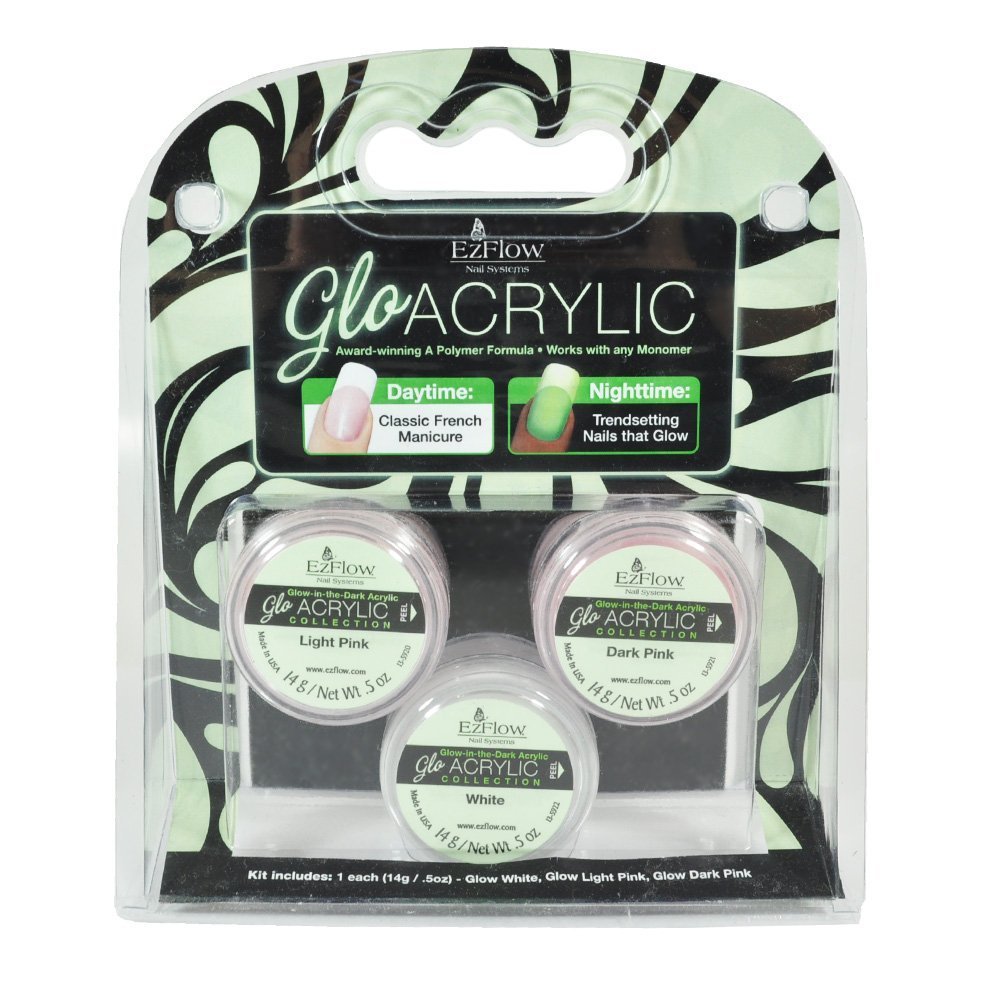 Amazon.com: Ez Flow Glo In The Dark Acrylic Nail Powder Kit : Beauty ...