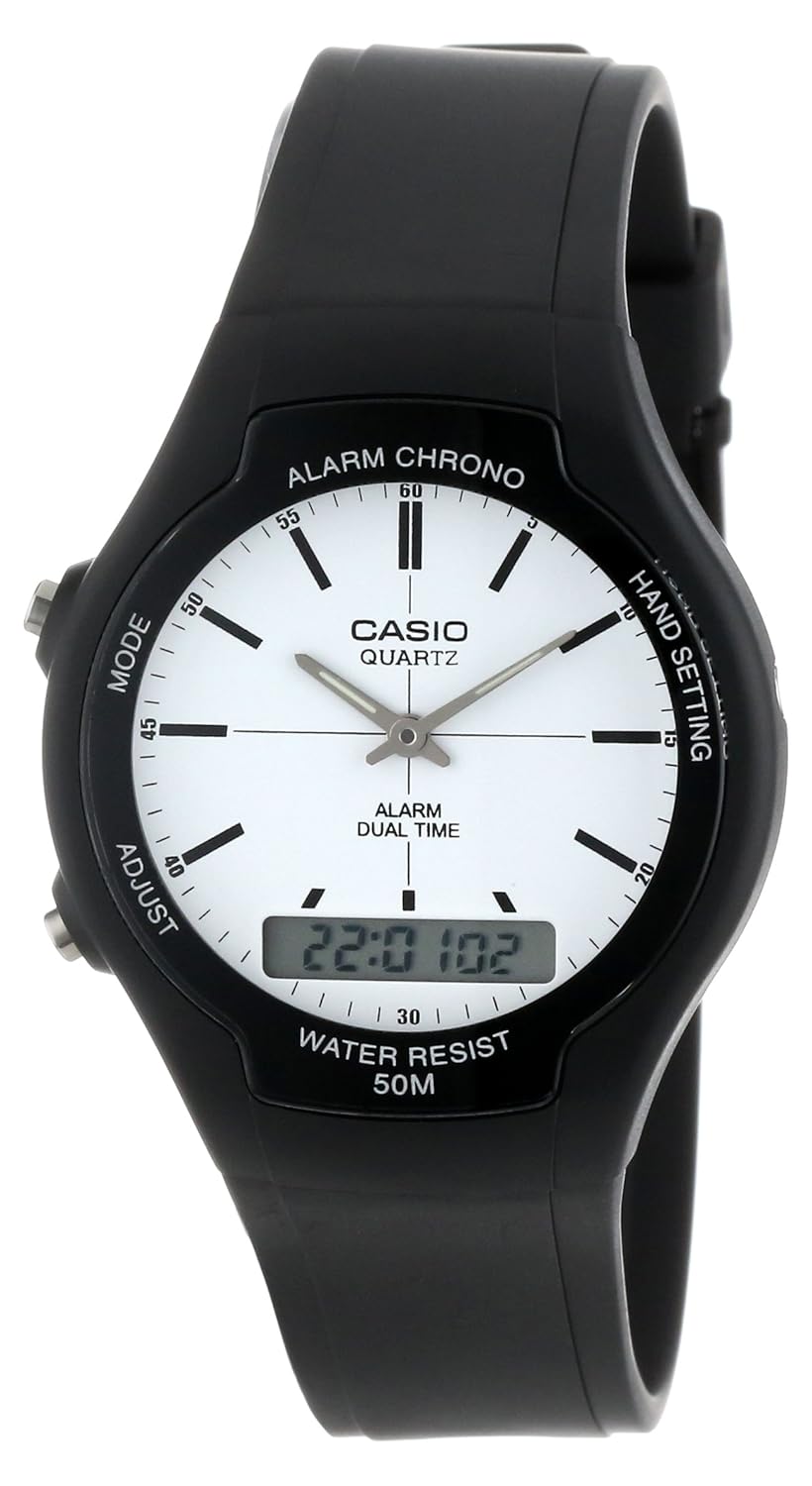 "Casio Men's Aw90H 7E Sport Multi Function Dial Dual Time Watch White ...