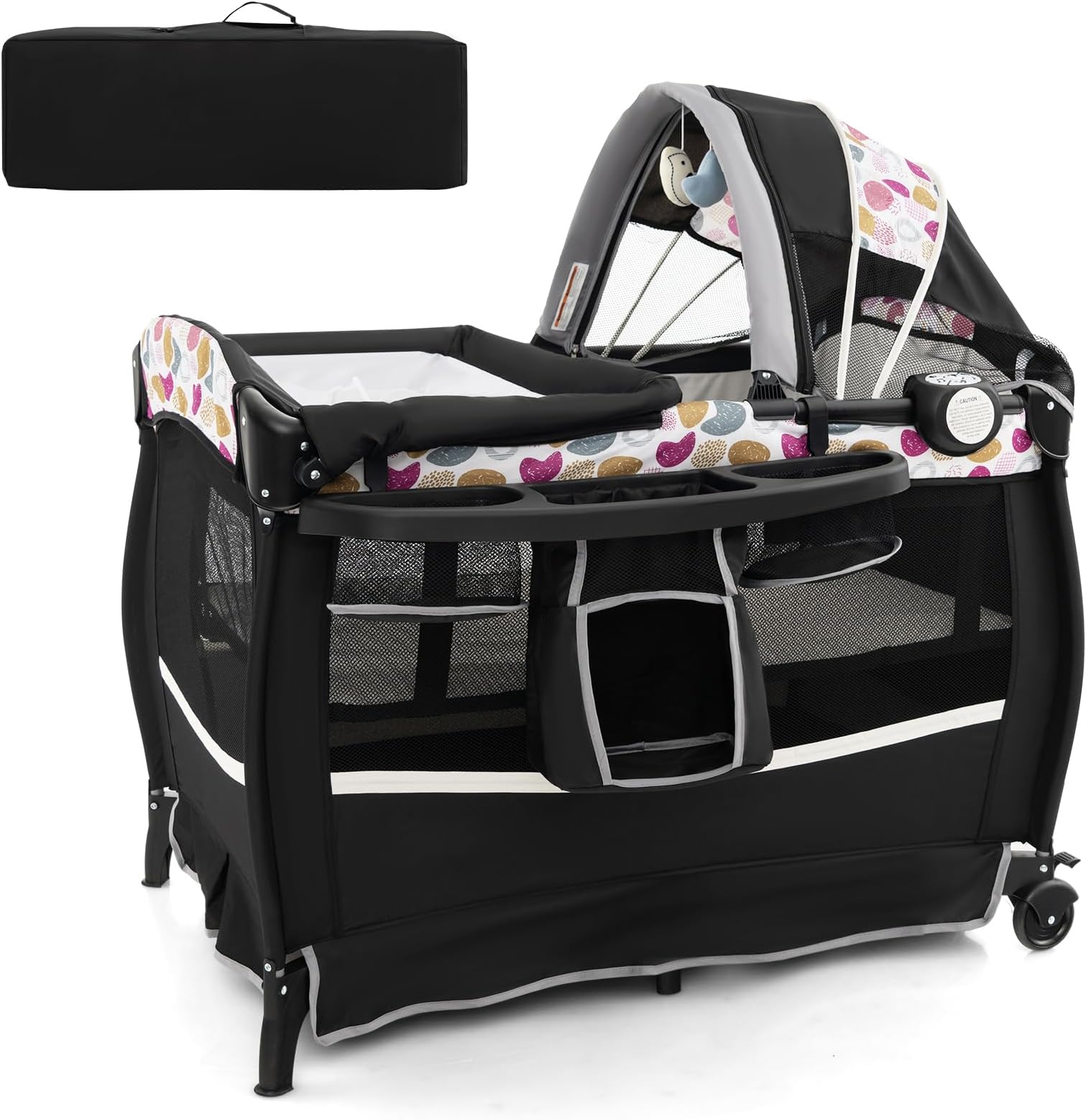 Amazon.com : HONEY JOY Pack and Play, 4 in 1 Portable Baby Crib Playpen ...