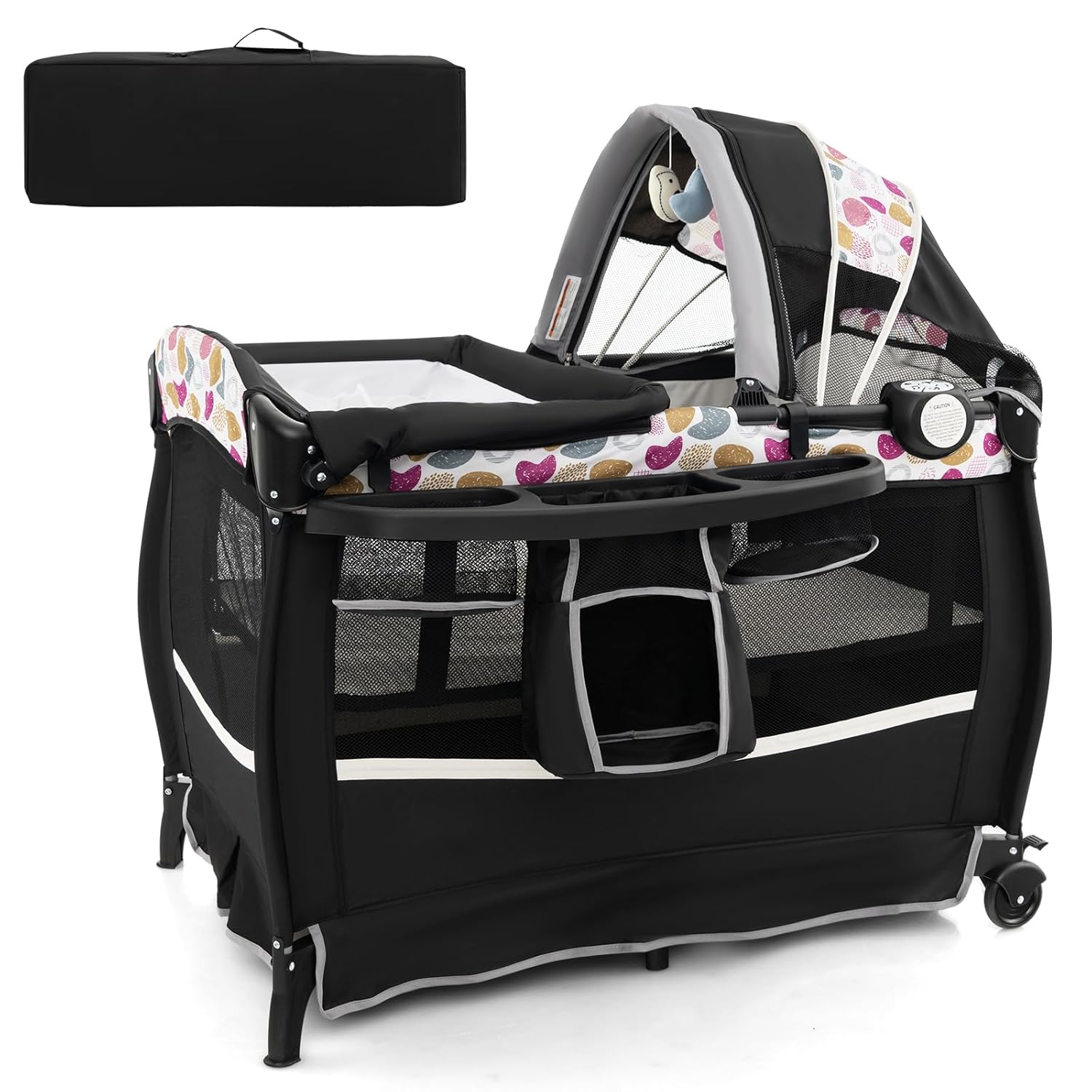 Amazon.com : HONEY JOY Pack and Play, 4 in 1 Portable Baby Crib Playpen ...