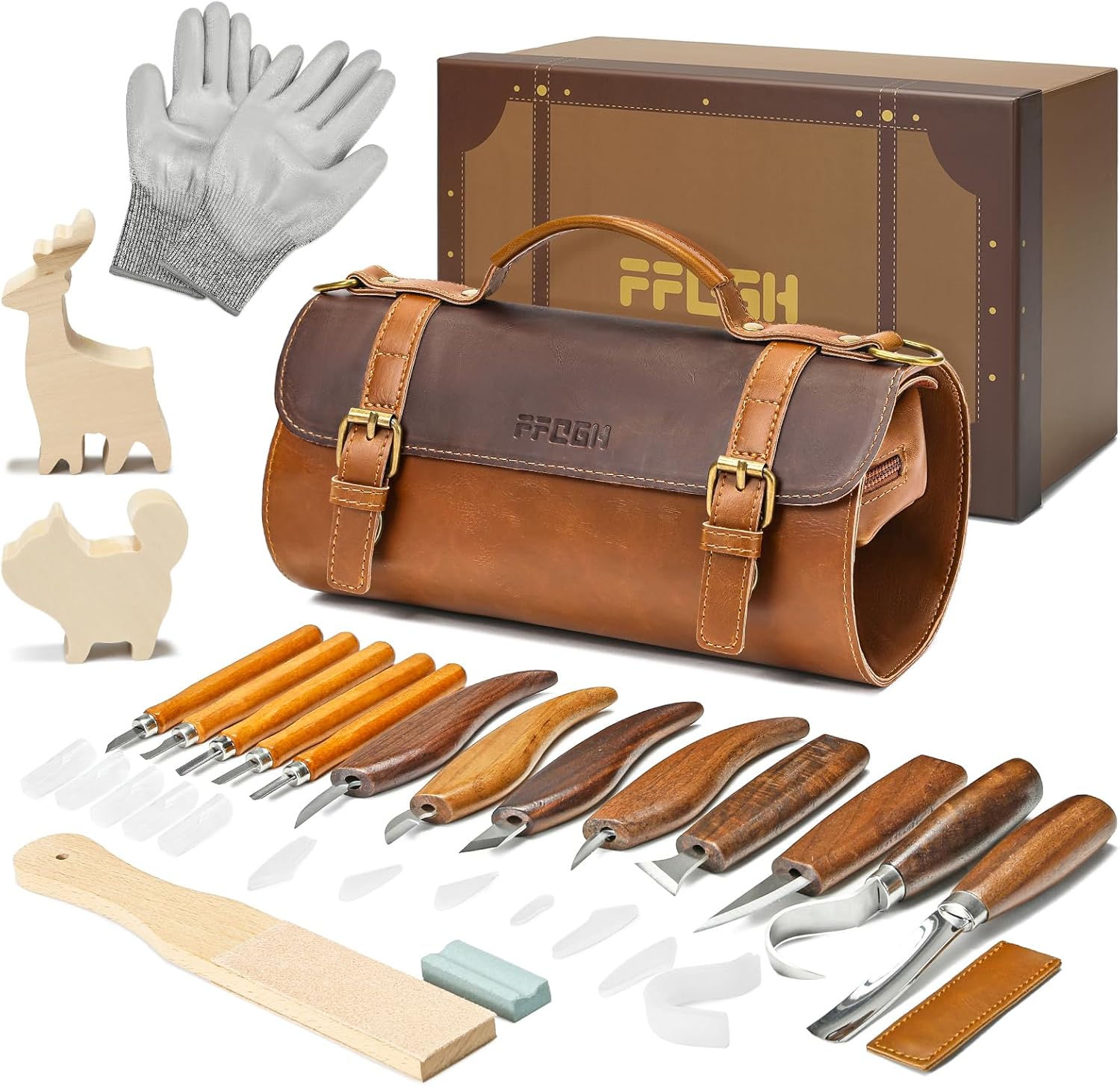 Amazon.com: Wood Carving Tools Kit 20Pcs - Whittling Knife Set with ...