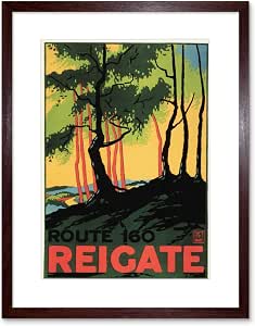 Amazon.com: TRAVEL TRAIN REIGATE SURREY UK RAILWAY VINTAGE ART FRAMED ...