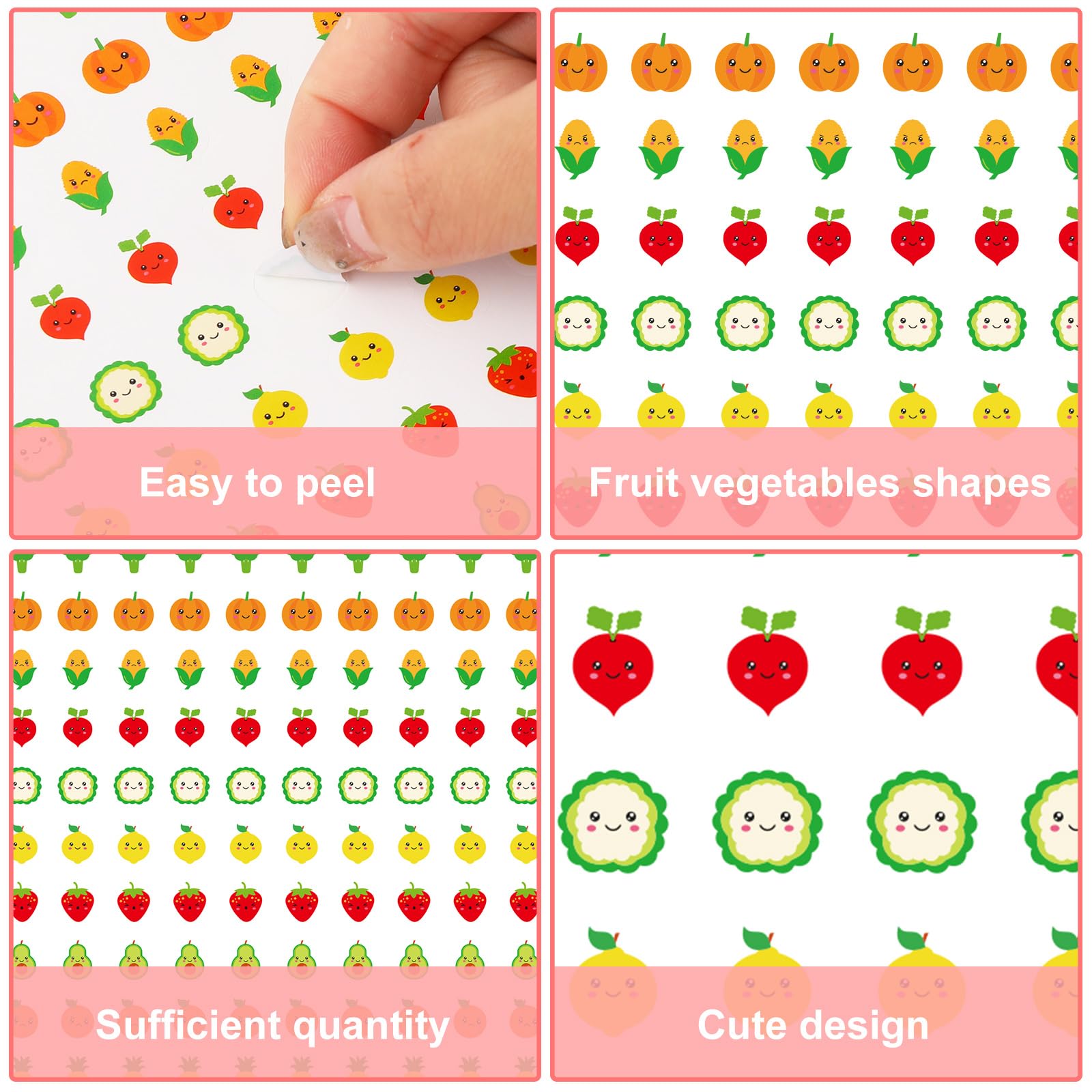 Fruit Theme Stickers 1200-Piece Happy Fruit Stickers - 12 Cute Cartoon ...