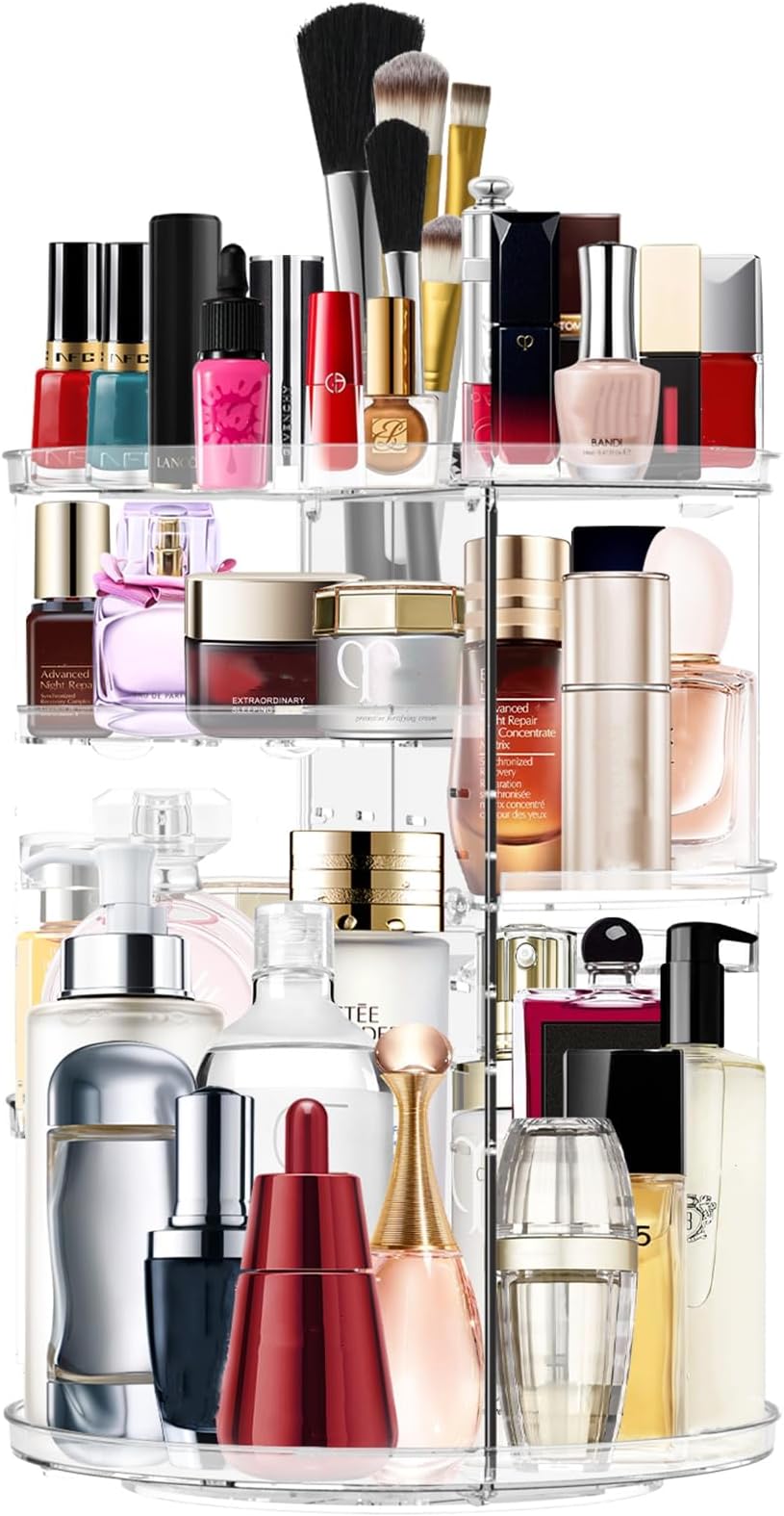 Amazon.com: HBlife 360 Rotating Makeup Organizer Adjustable Carousel ...