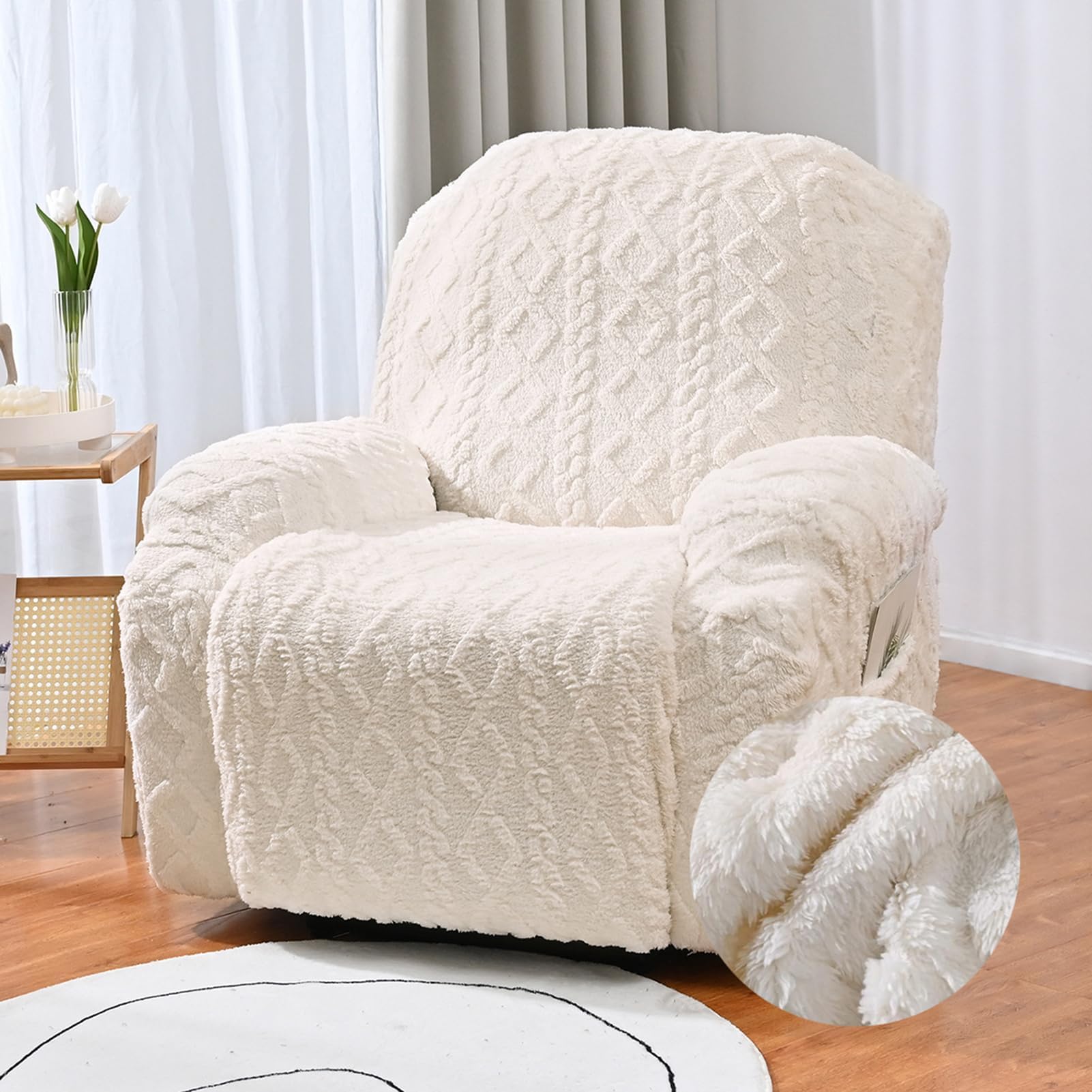 FANSU Recliner Chair Covers for Electric Chair 1 Seater with Pockets ...