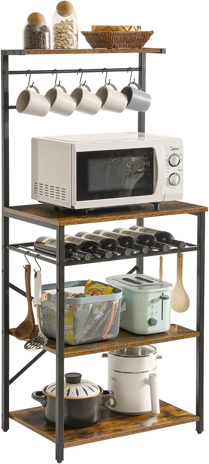 YMYNY Kitchen Baker's Rack, Microwave Oven Stand with Storage Shelves ...