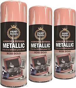 RAPIDE PF Metallic Spray Paint Rose Gold 400ML - High Gloss Shimmering ...