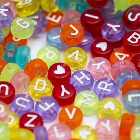 Amazon.com: 6700 Pcs Colorful Flat Clay Beads and Alphabet Beads for ...
