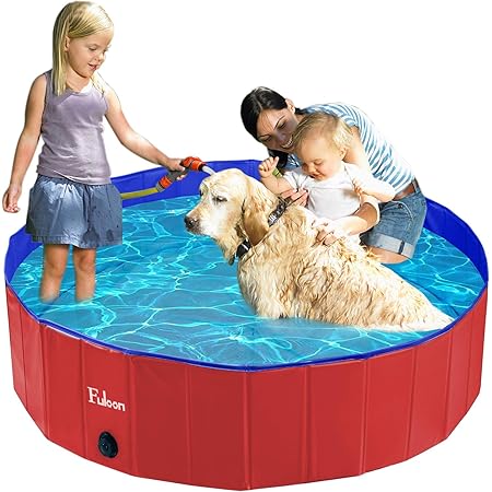 Amazon.com: PVC Pet Swimming Pool， Portable Foldable Pool Dogs Cats ...