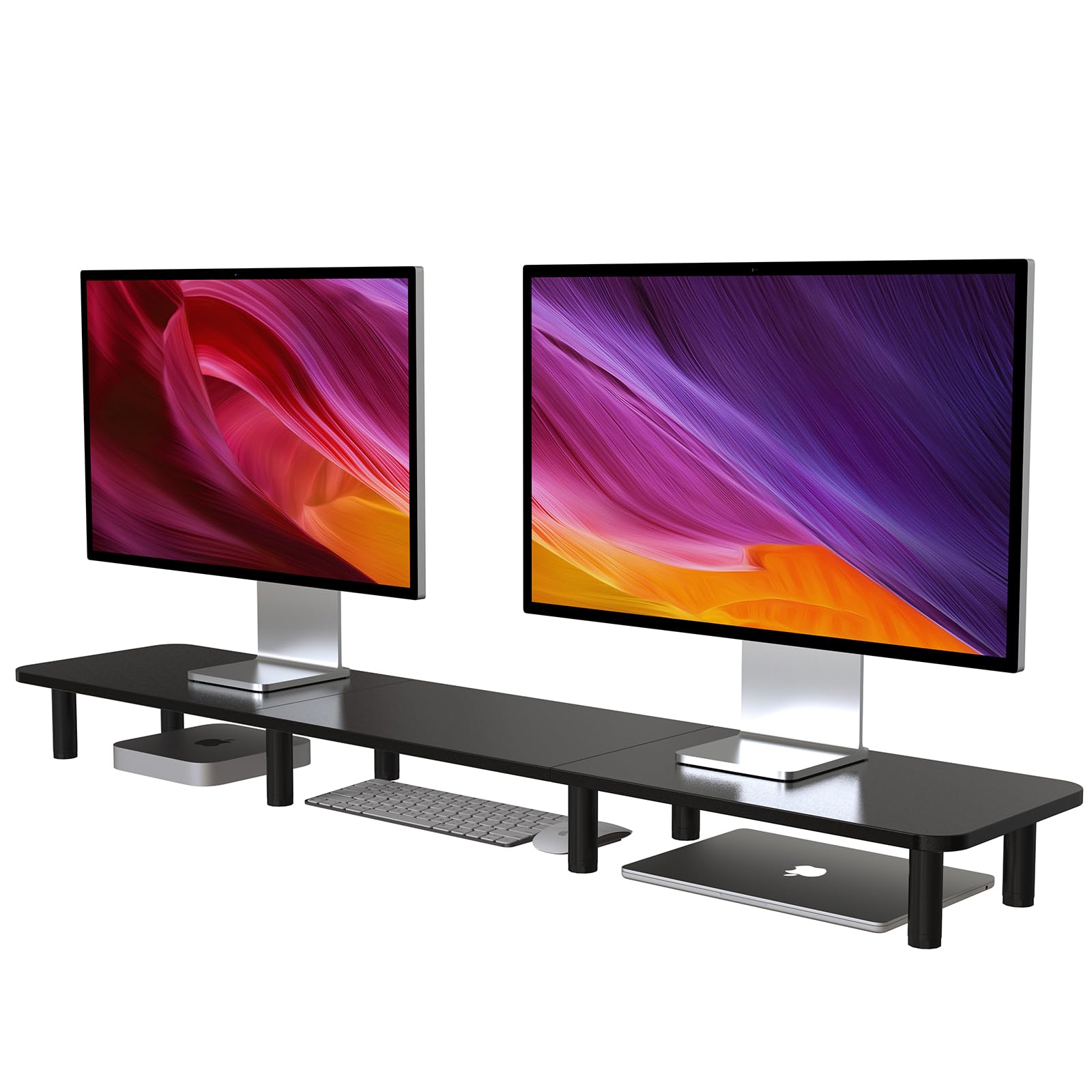 Amazon.com: WEGASTU Dual Monitor Stand Riser 43.7 in，Large TV Stand for ...