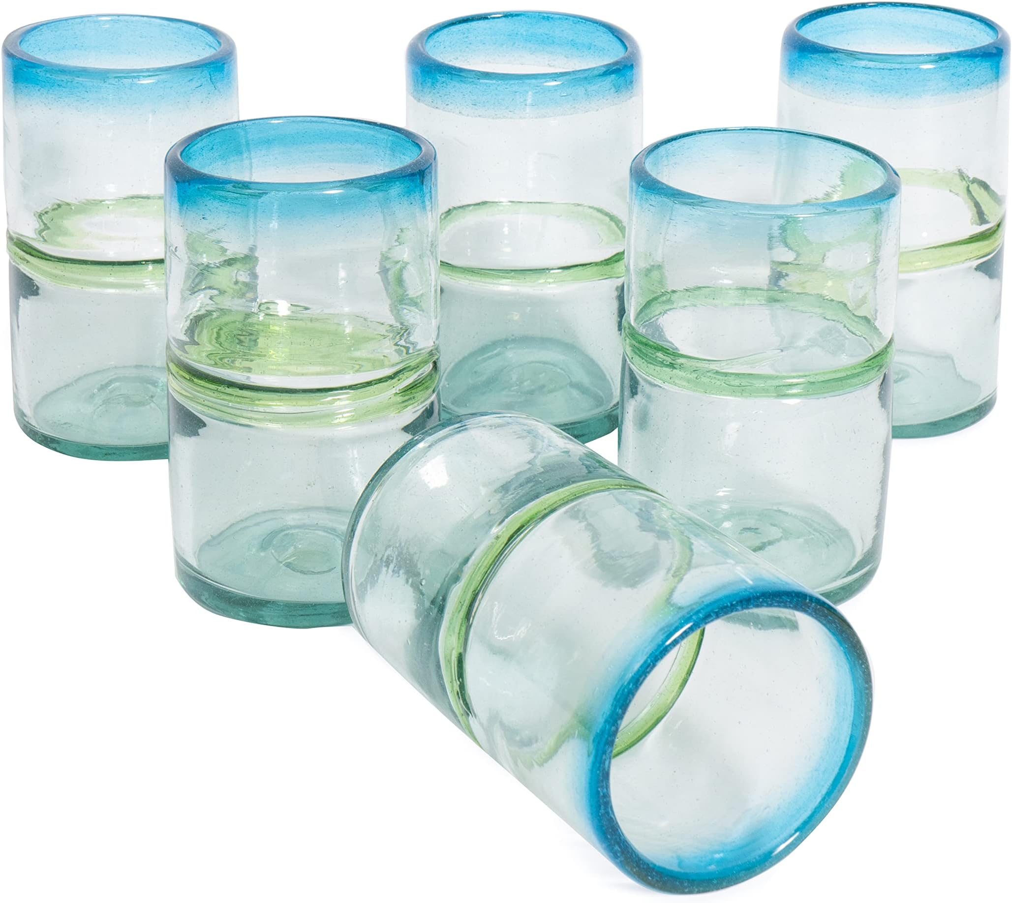 Amazon.com | Hand Blown Mexican Drinking Glasses – Large Size – Set of ...