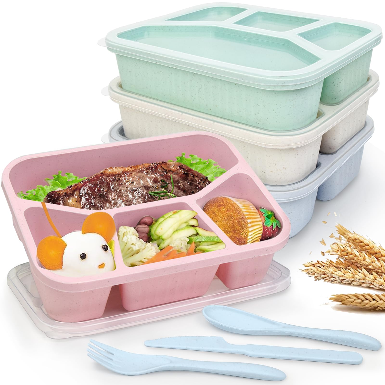 Amazon.com: godehone Snack Containers for Adults(4 Pack),Snack Bento ...