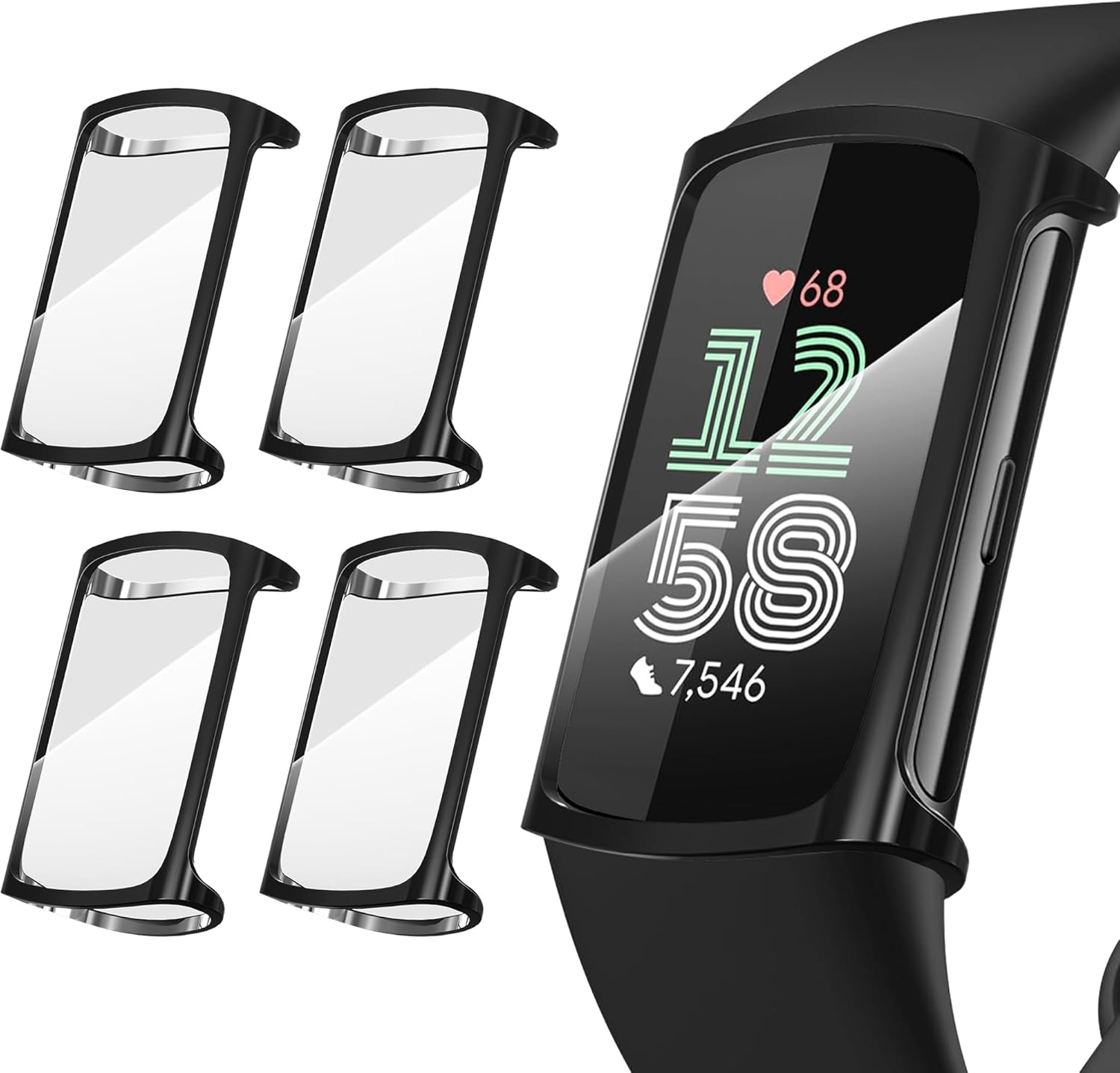 Amazon.com: Suoman 4 Pack for Fitbit Charge 6 Case/for Fitbit Charge 5 ...