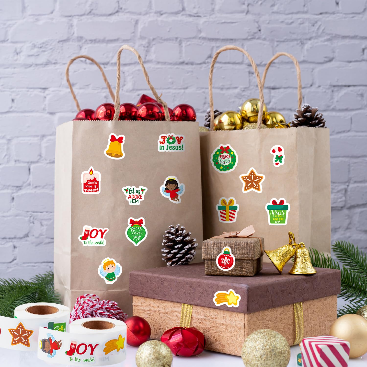 Snapklik.com : 1000pcs Religious Christmas Sticker Rolls, 16 Designs ...
