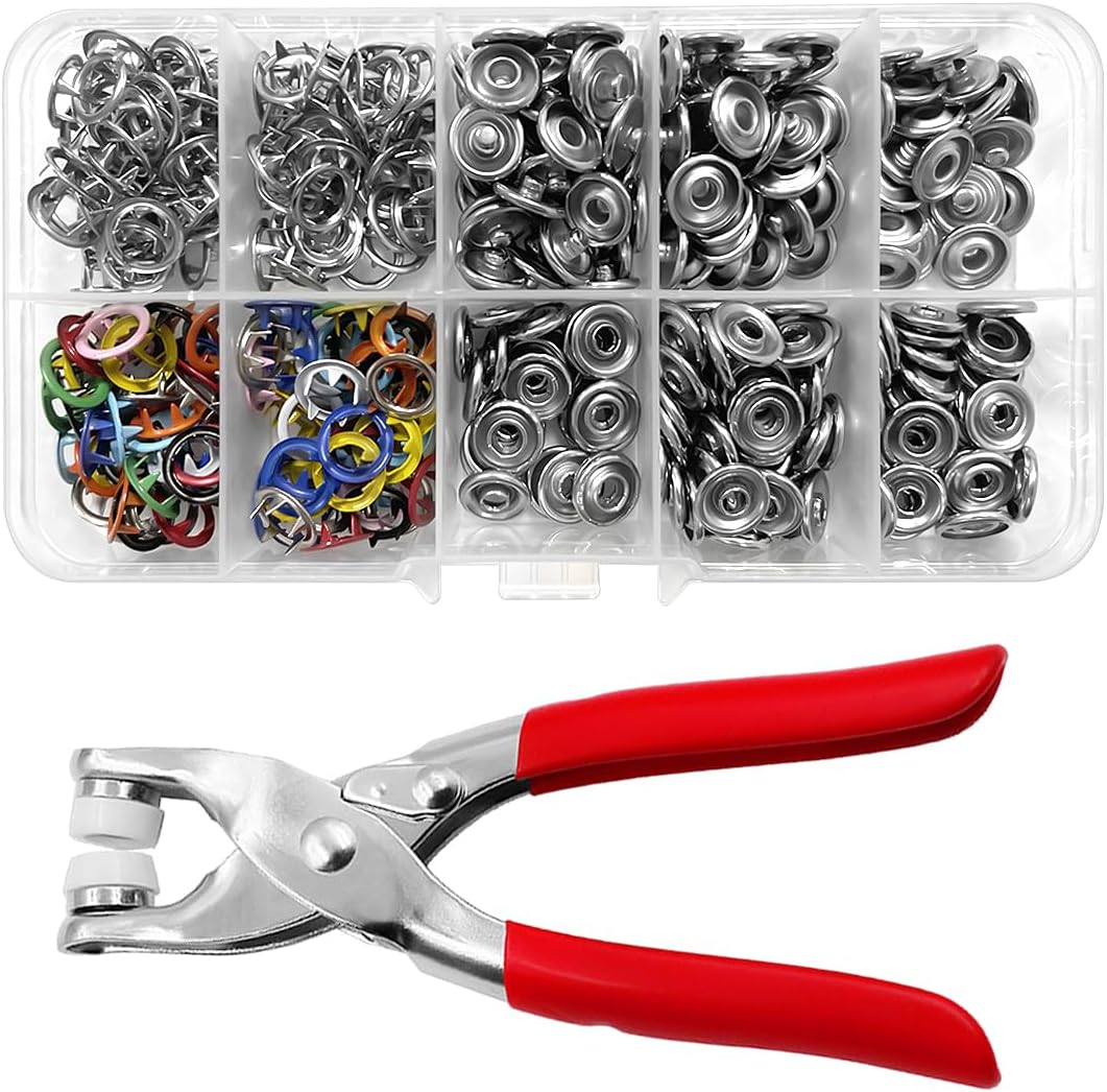 HAIKING Hollow Five-Prong Snap Buttons, 100 Sets Color Metal Snaps ...