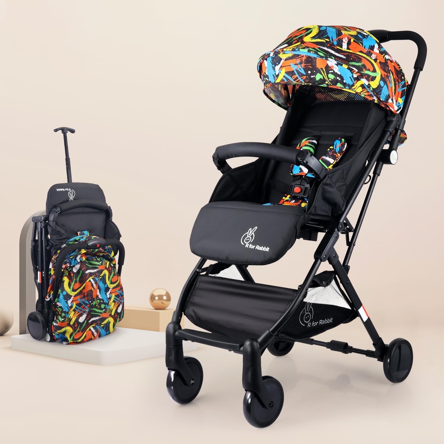 Buy LuvLap Galaxy Baby Stroller, Pram for Baby with 5 Point Safety ...