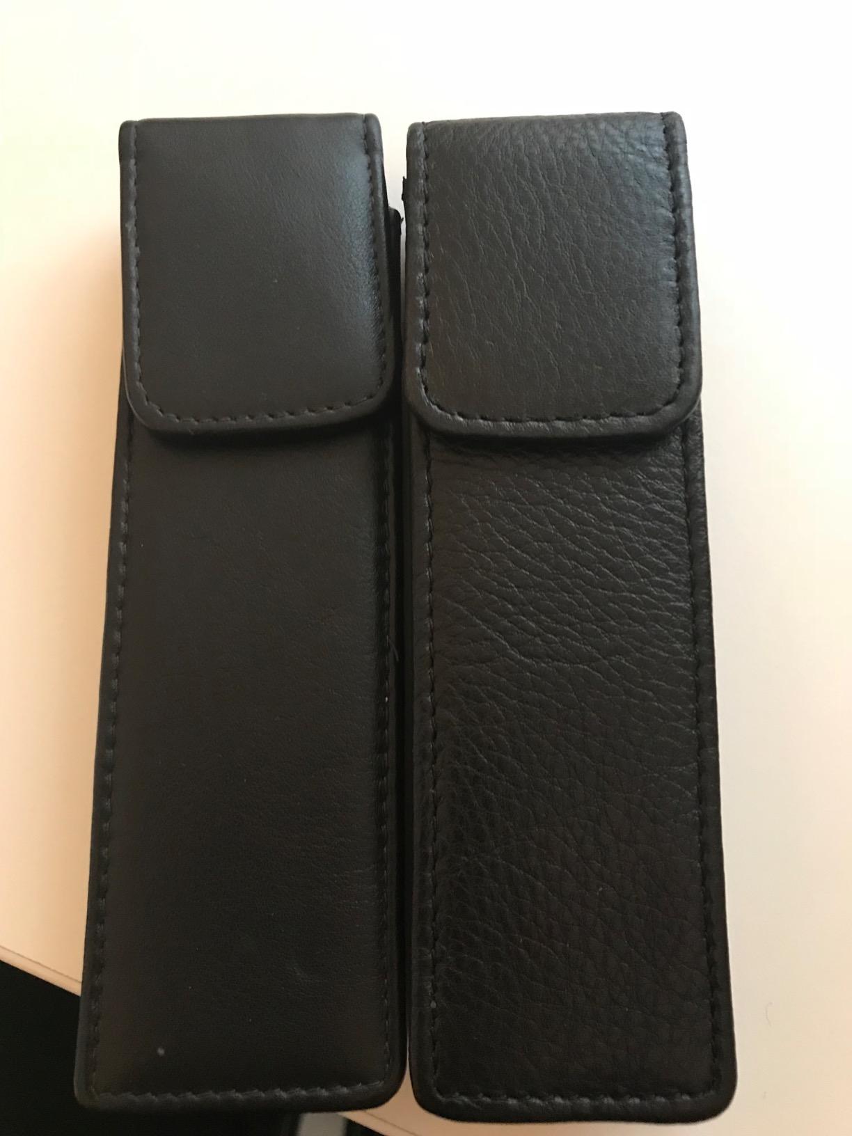 Stone Leather Double Pen Case - Black : Amazon.co.uk: Stationery ...