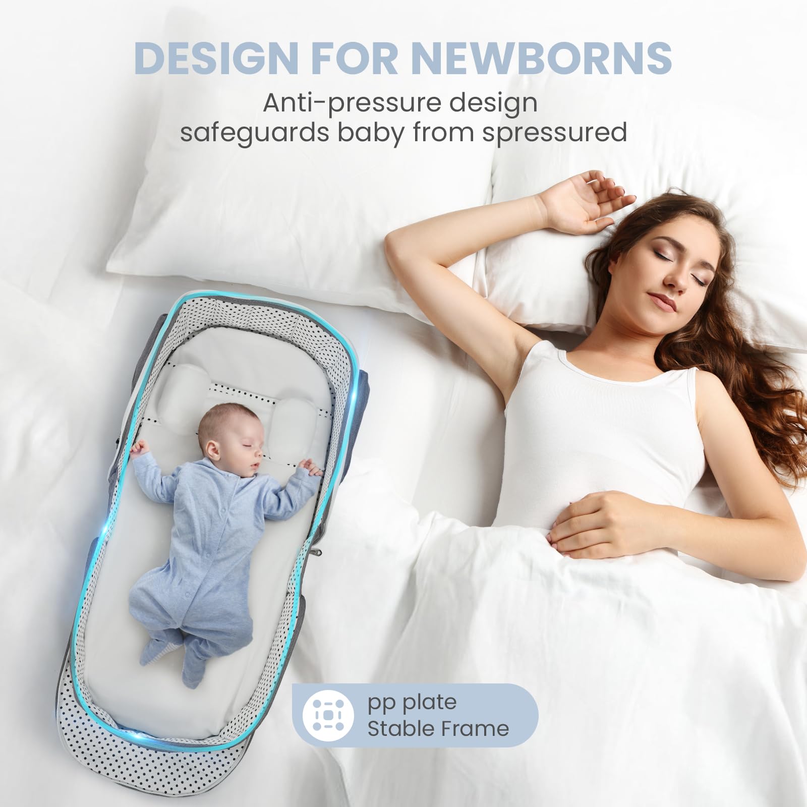 Snapklik.com : Baby Travel Bassinet Portable Bassinets- Foldable Carry ...