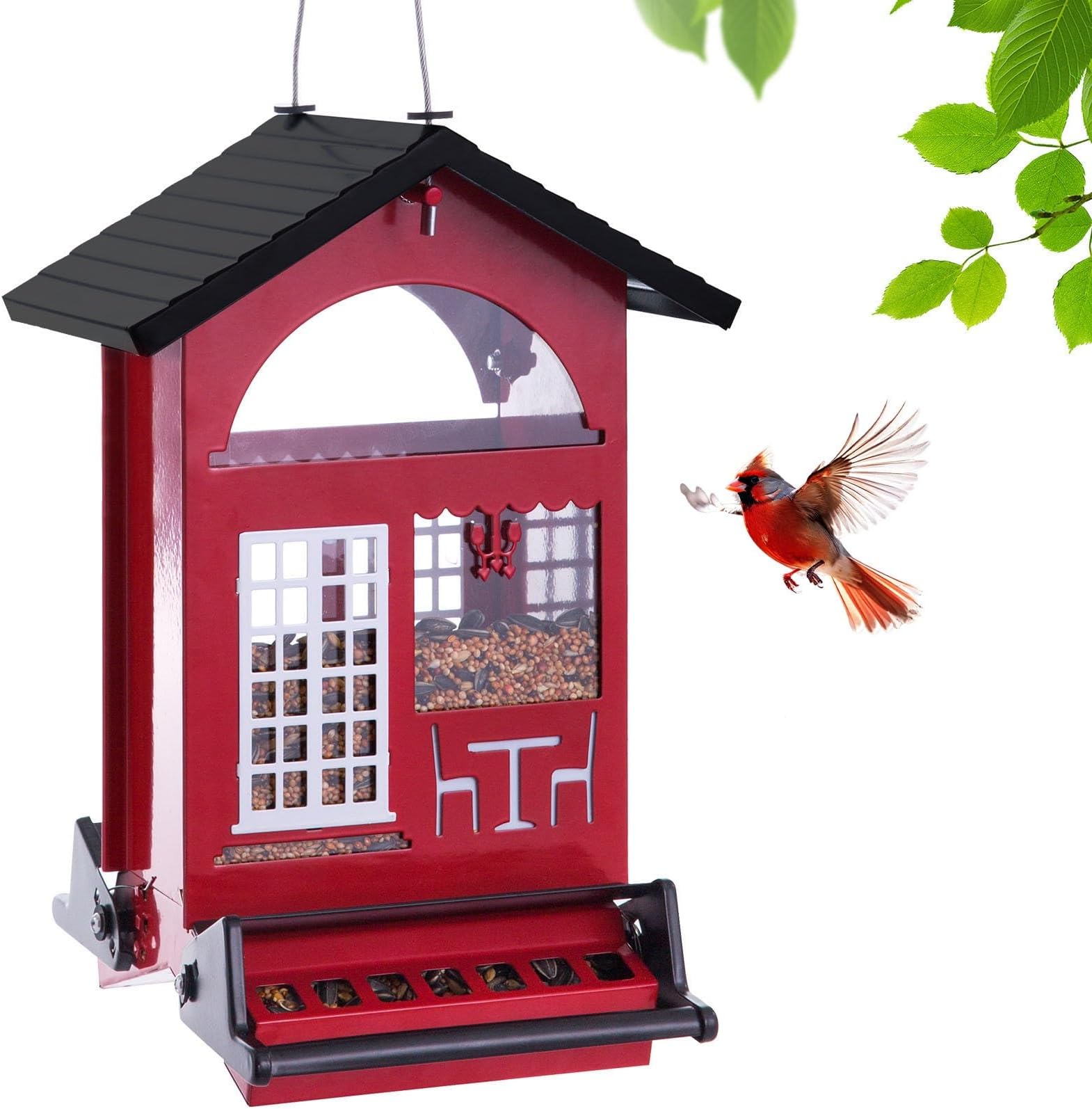 Amazon.com : Hanging Squirrel Proof Bird Feeders for Outside, Weight ...
