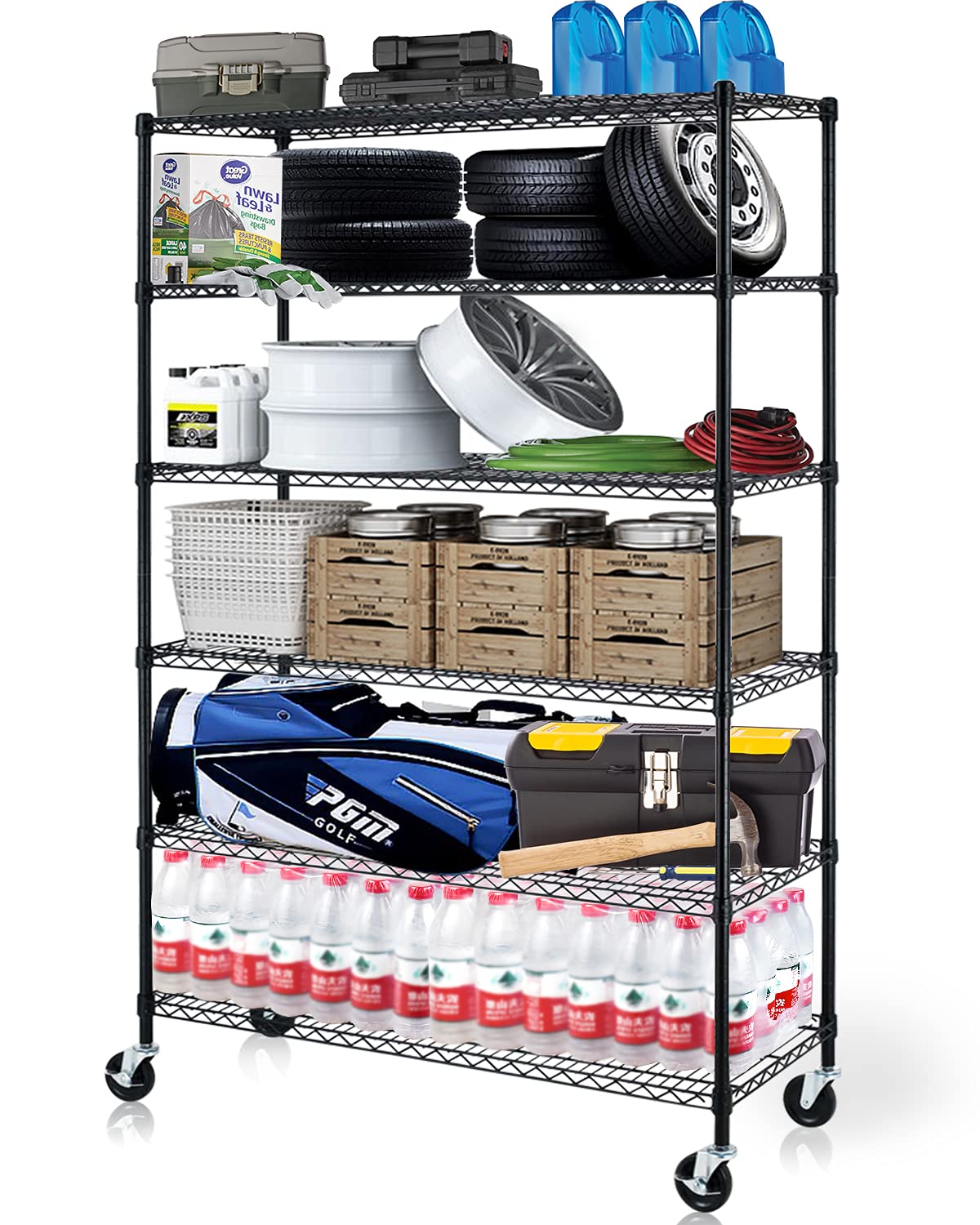 Amazon.com: Dkeli Storage Shelves 6 Tier Heavy Duty NSF Metal Shelving ...