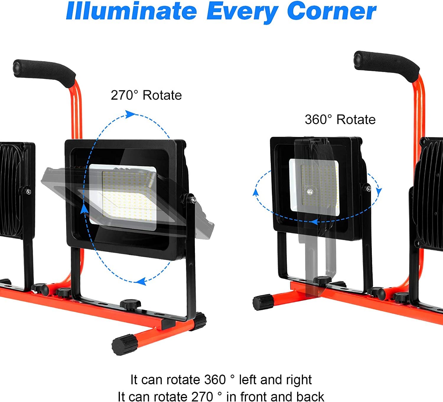 Juyace Led Work Light with Stand 20000Lm 200W 5000K IP65 Waterproof ...