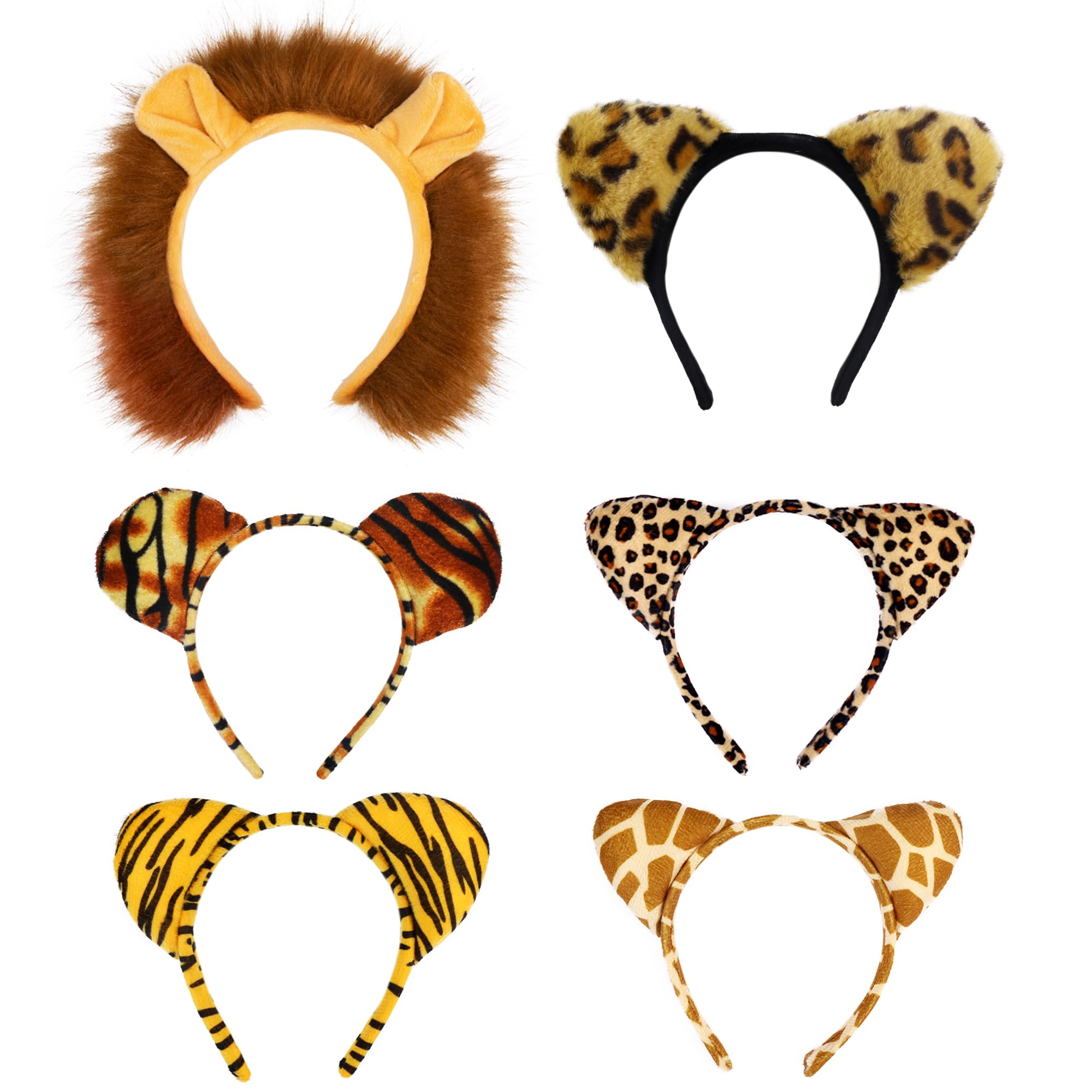Amazon.com: Flying Childhood 6Pcs Wild One Animal Headbands for Jungle ...